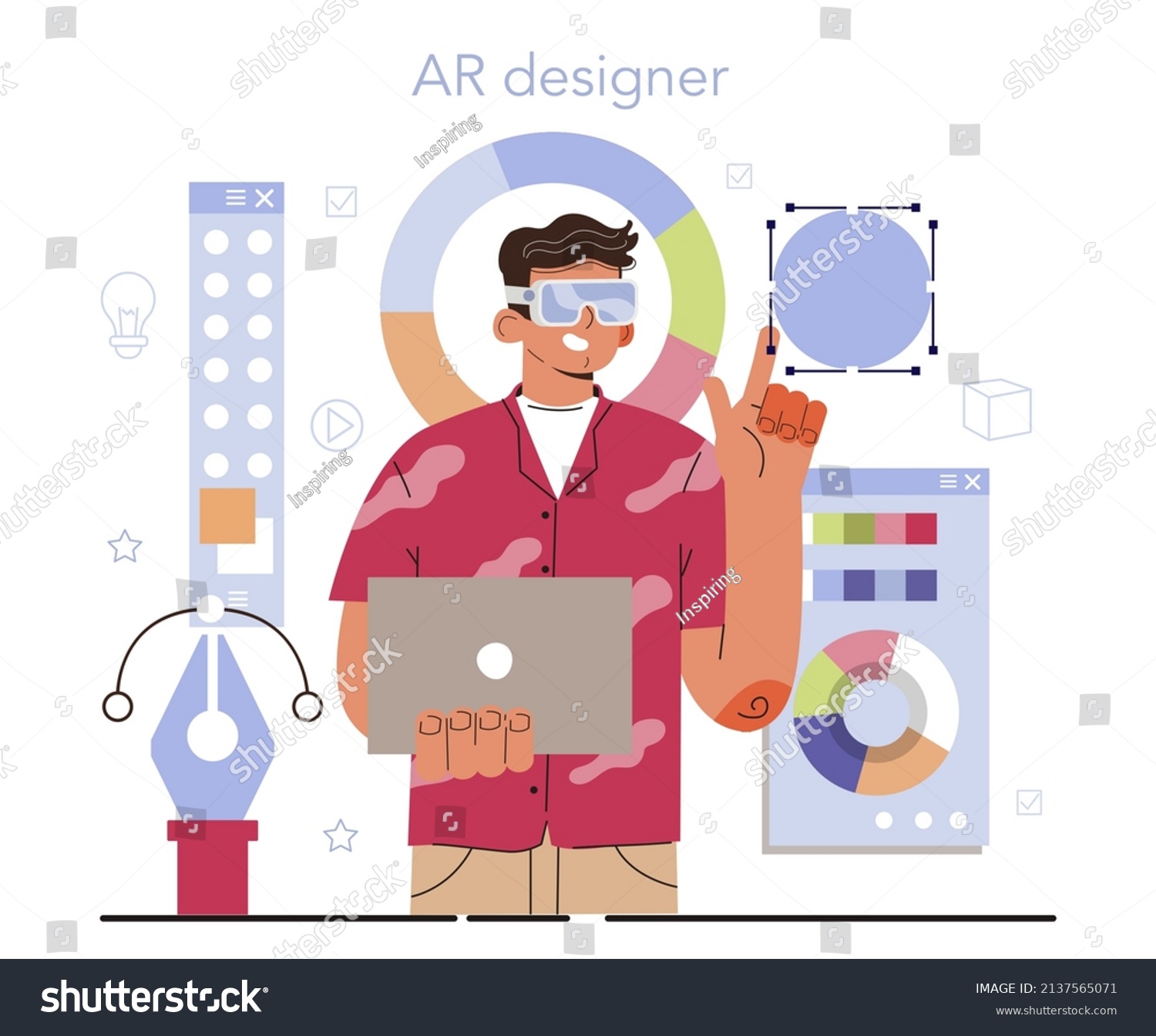 Ar Designer Augmented Reality Visual Development Stock Vector (Royalty ...