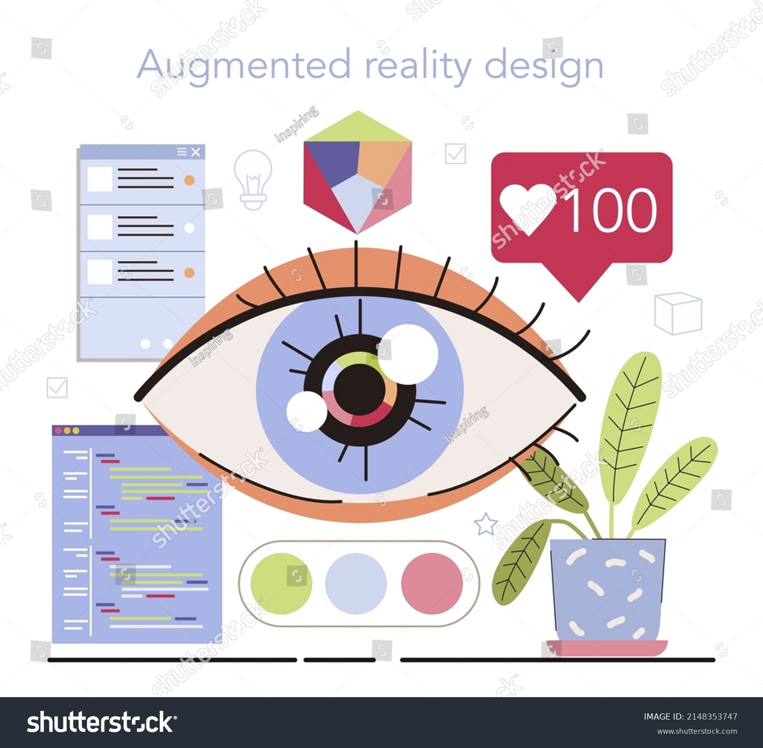 Ar Designer Augmented Reality Visual Development Stock Vector (Royalty ...