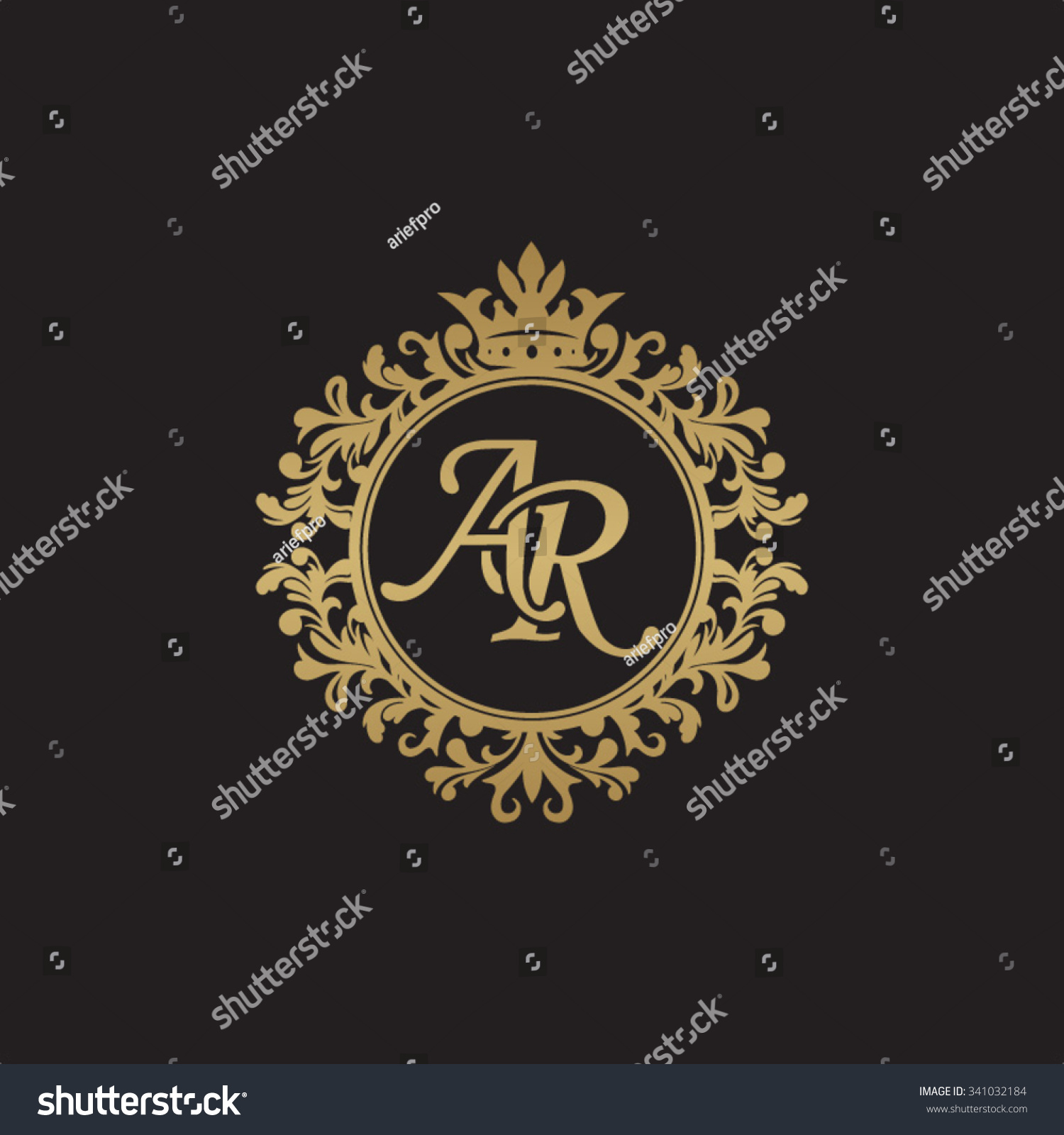 Ar Initial Luxury Ornament Monogram Logo Stock Vector Illustration ...