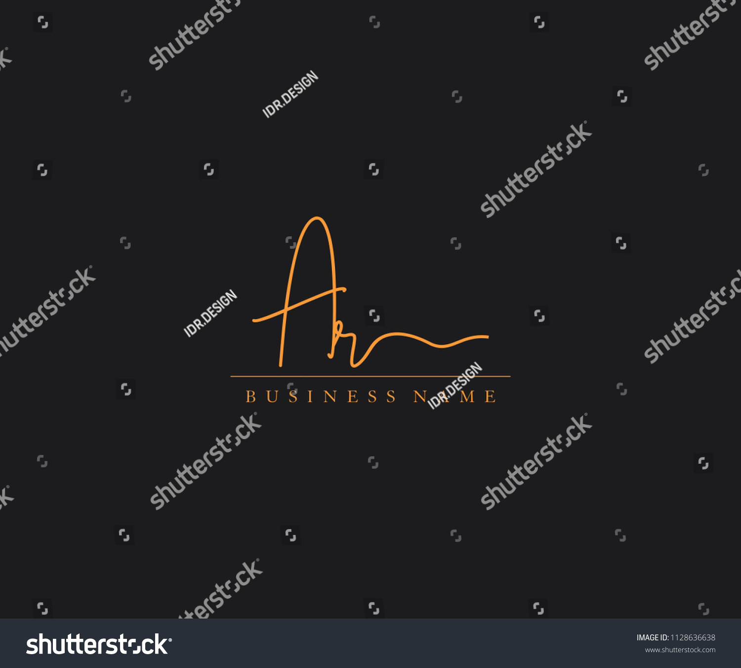 Ar Letter Script Calligraphy Signature Logo Stock Vector (Royalty Free ...