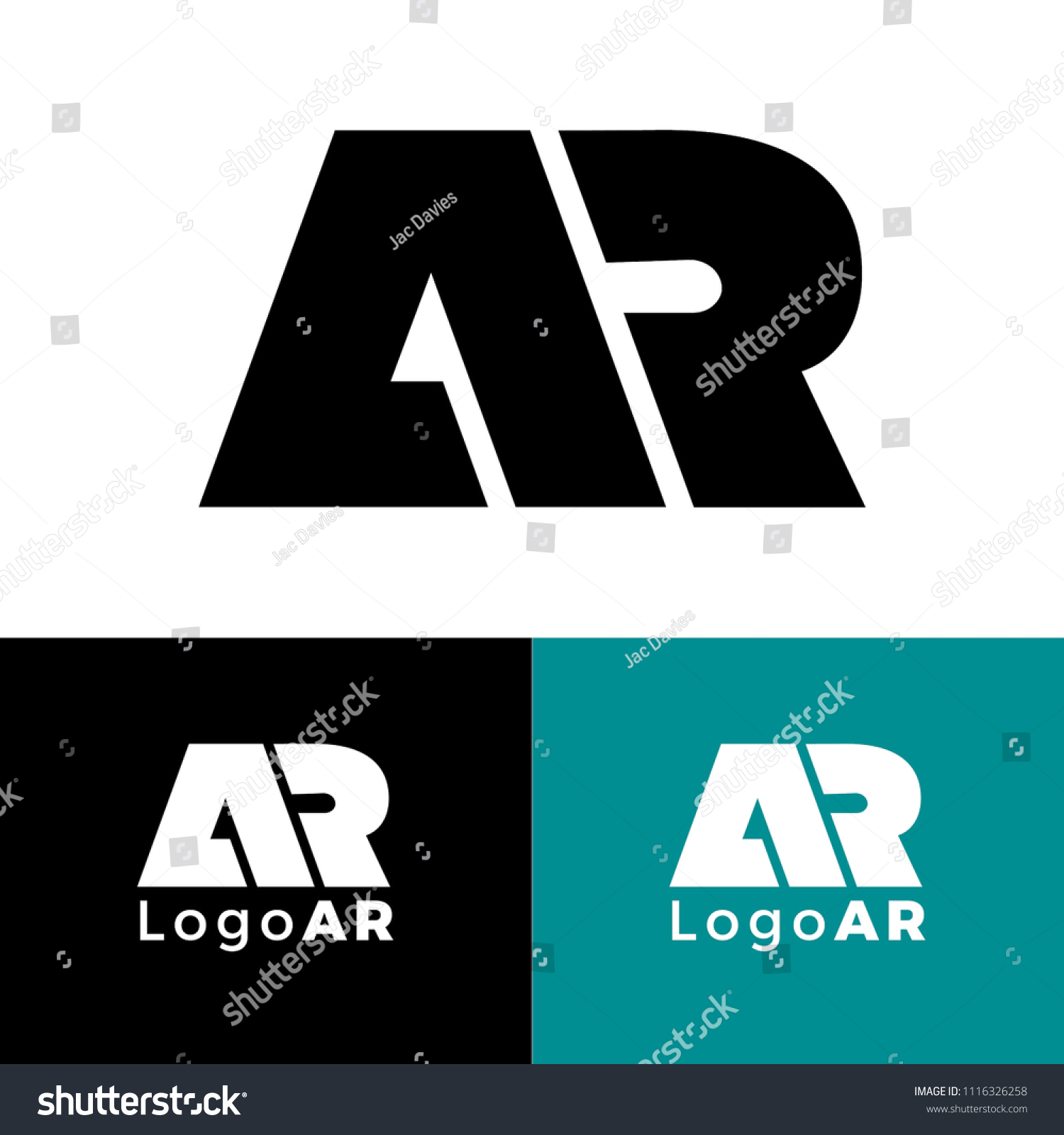 Ar Logo Design Monogram Graphic Stock Vector (Royalty Free) 1116326258