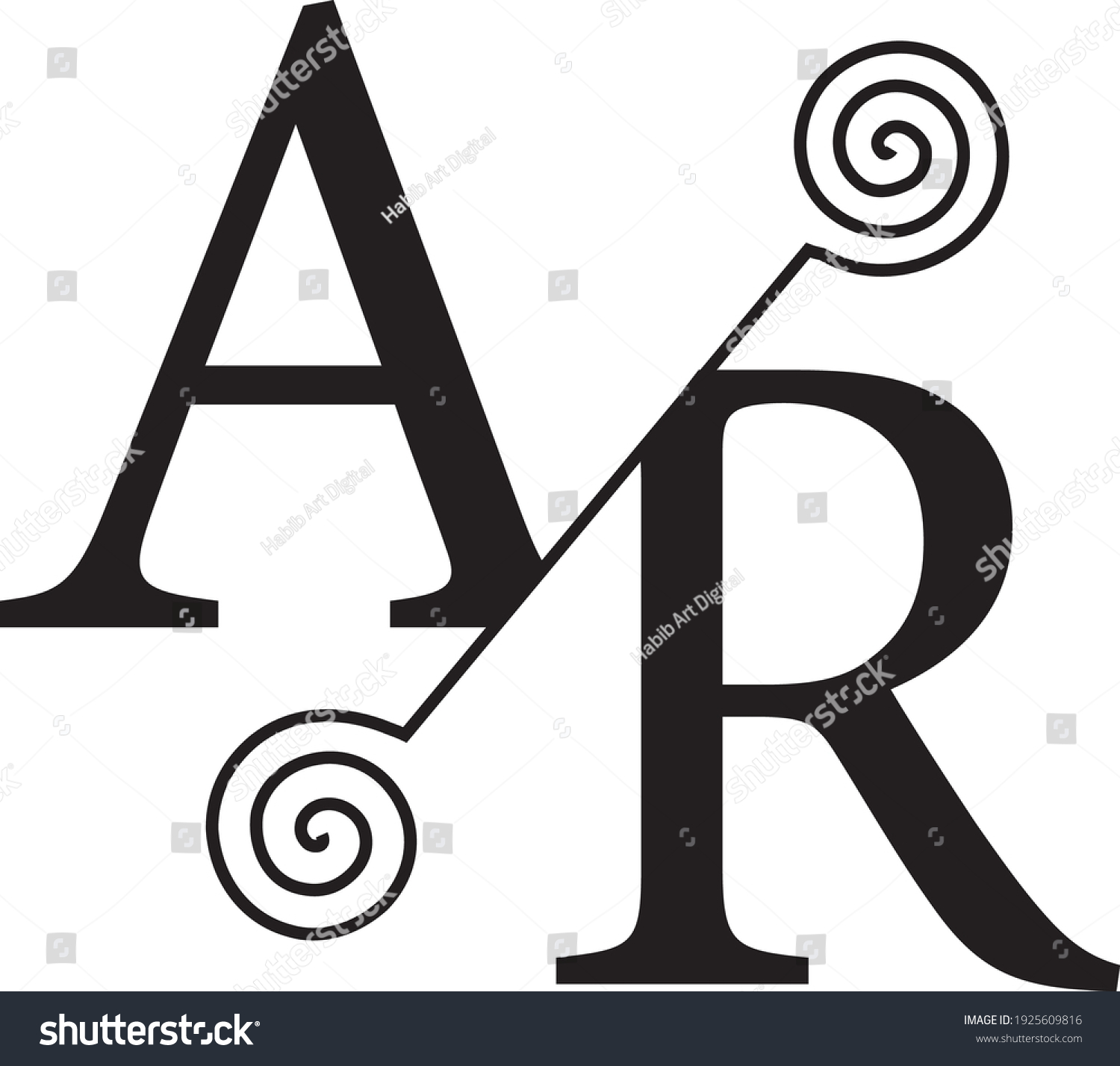 Ar Typography Logo Word Logo Stock Vector (Royalty Free) 1925609816 ...