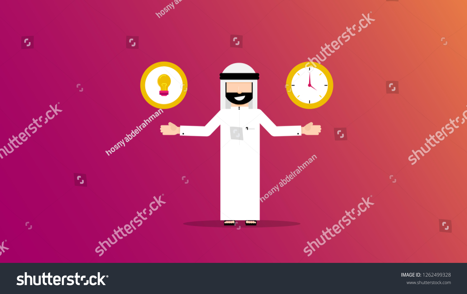 Arab Character Management Stock Vector (Royalty Free) 1262499328 ...