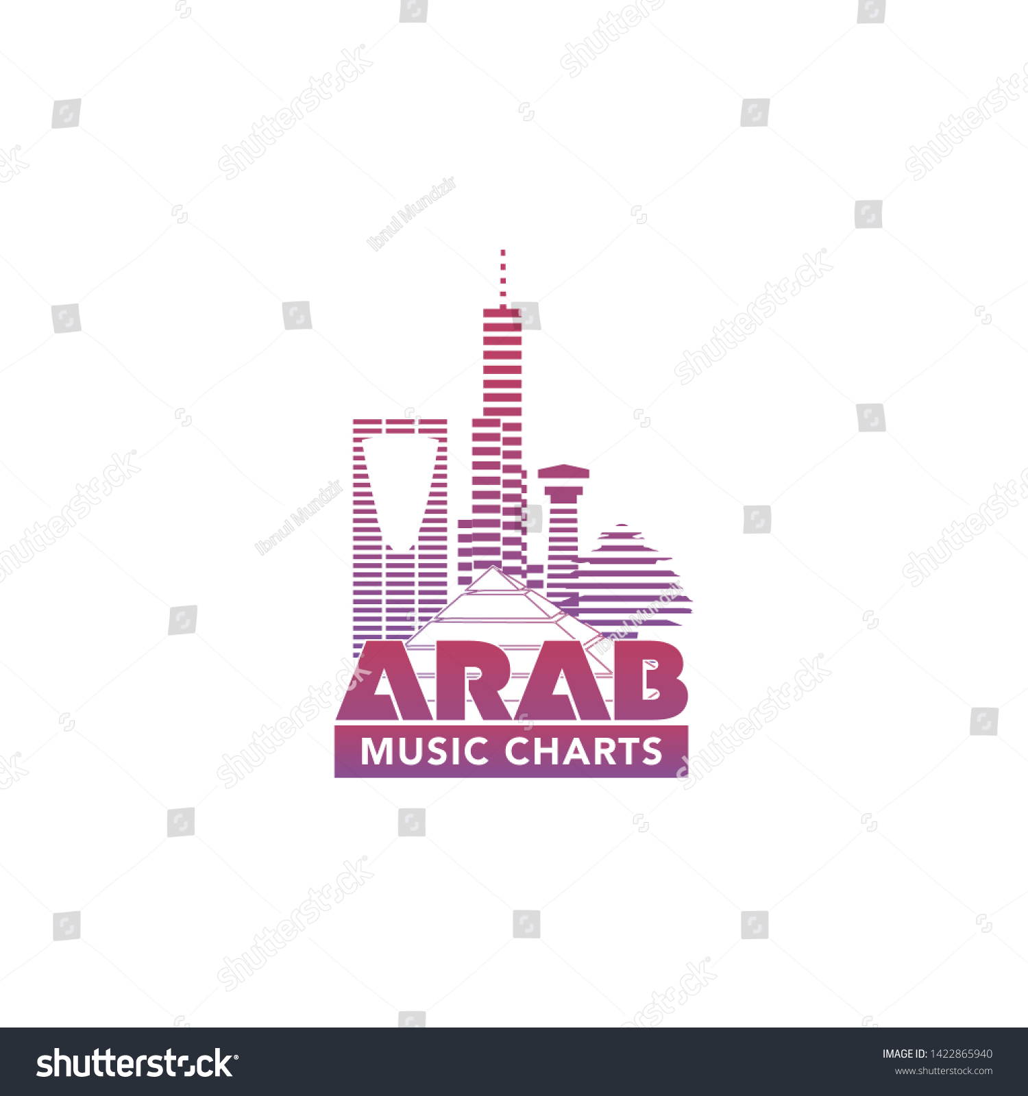 Arab Music Chart Equalizer Style Stock Vector (Royalty Free) 1422865940