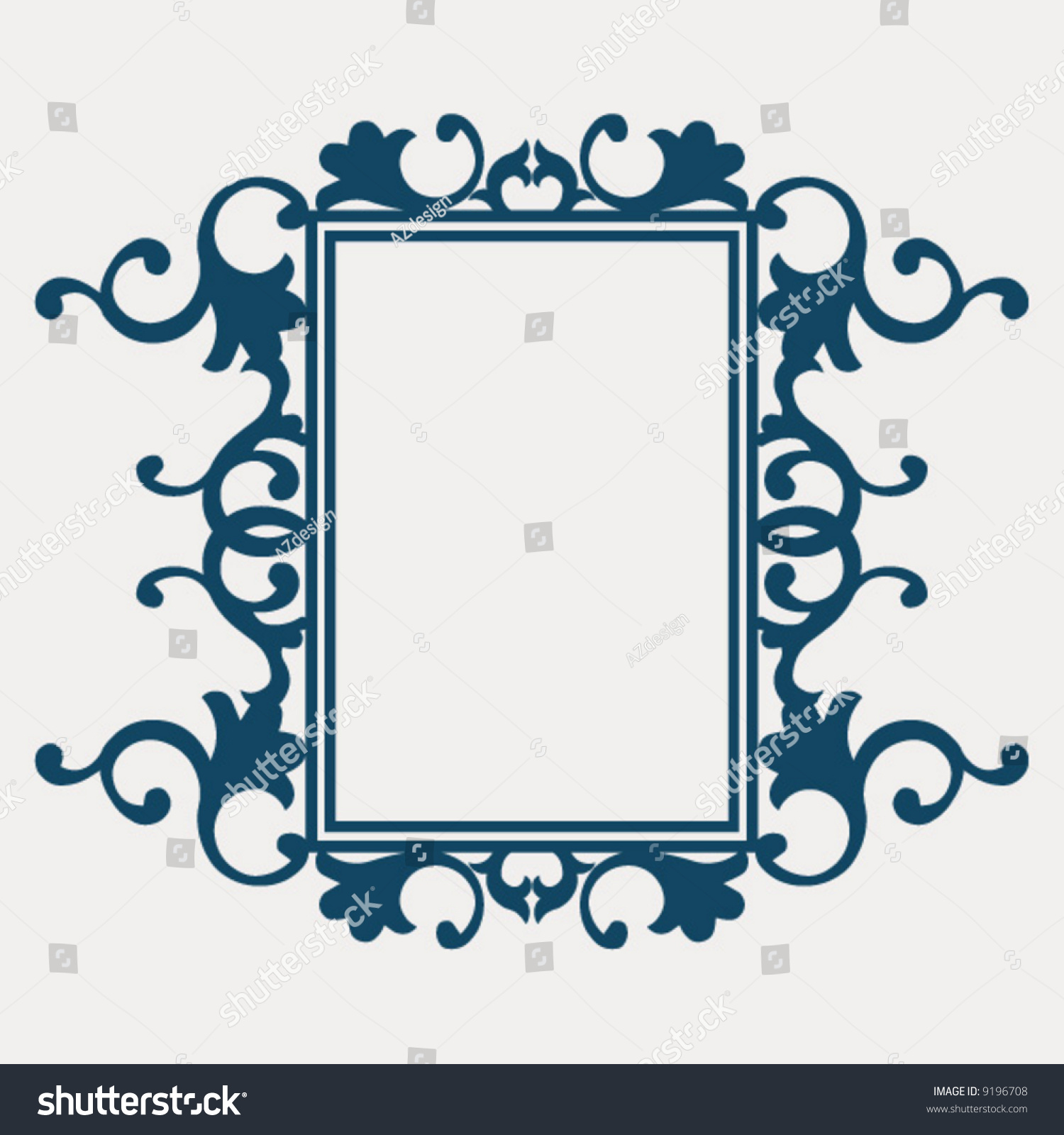Arabesque Floral Frame Stock Vector 9196708 - Shutterstock