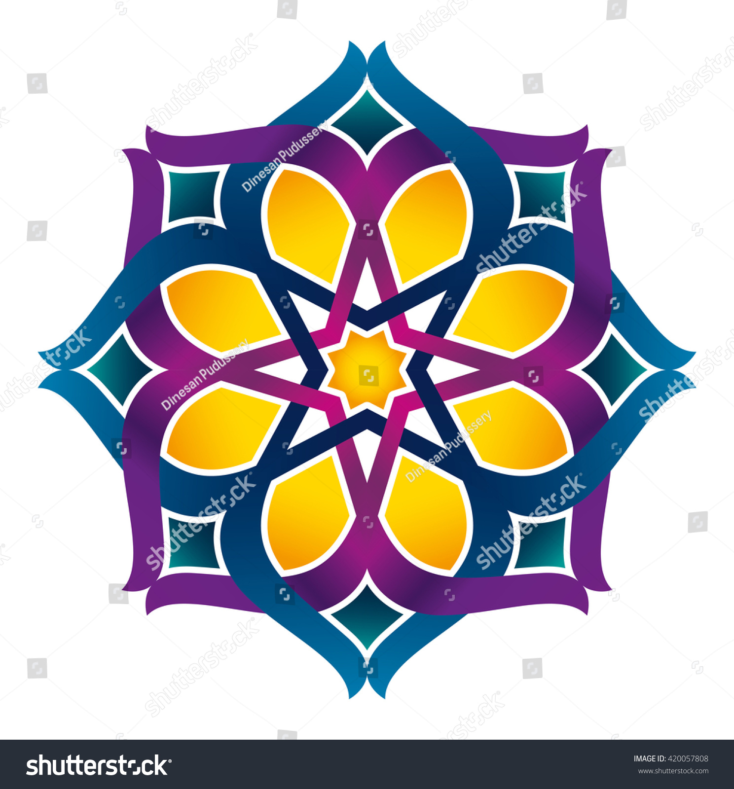 Arabesque Islamic Geometrical Pattern Symbol Stock Vector (Royalty Free ...
