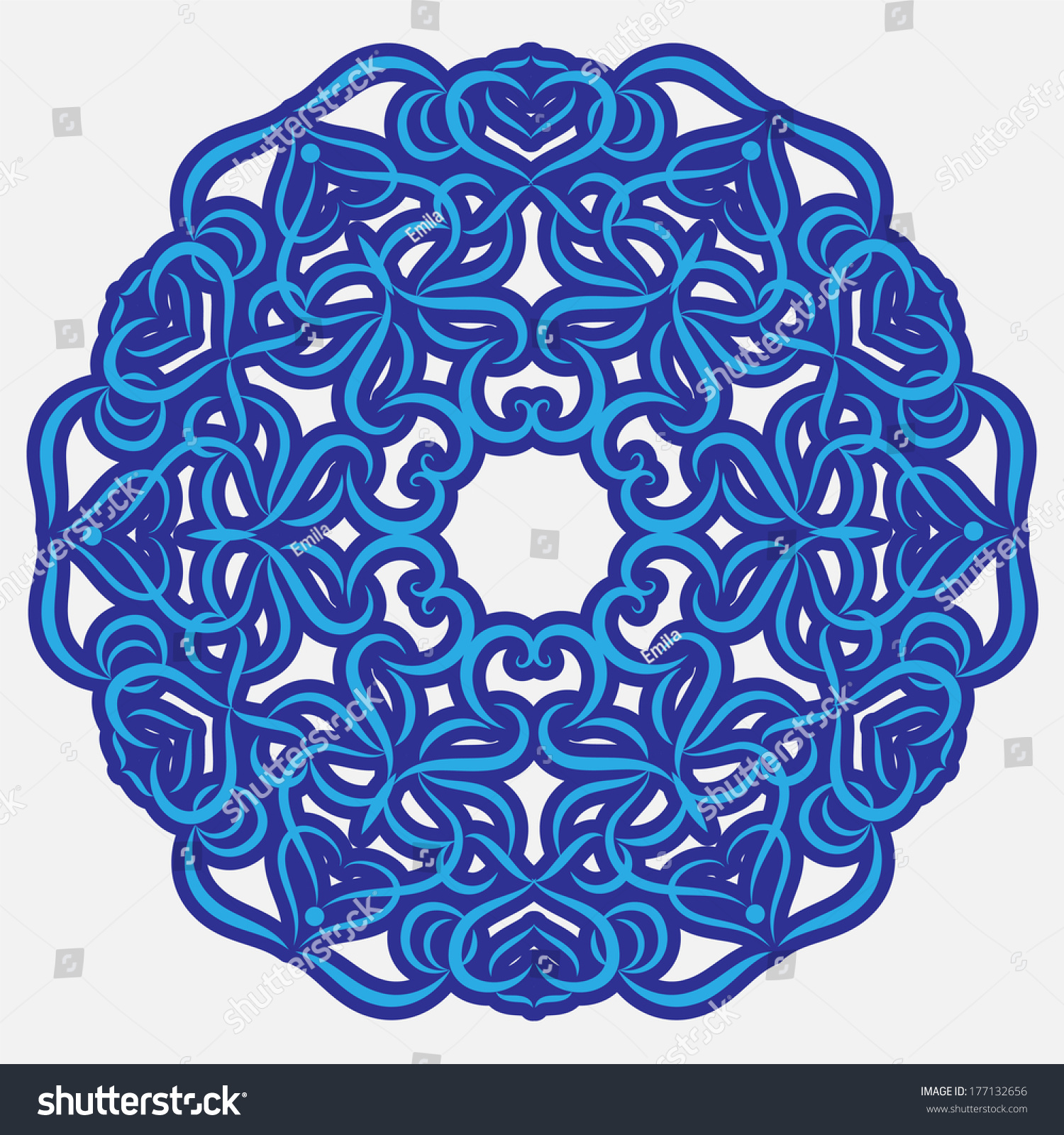 Arabesque Round Pattern Background Invitation Card Stock Vector ...