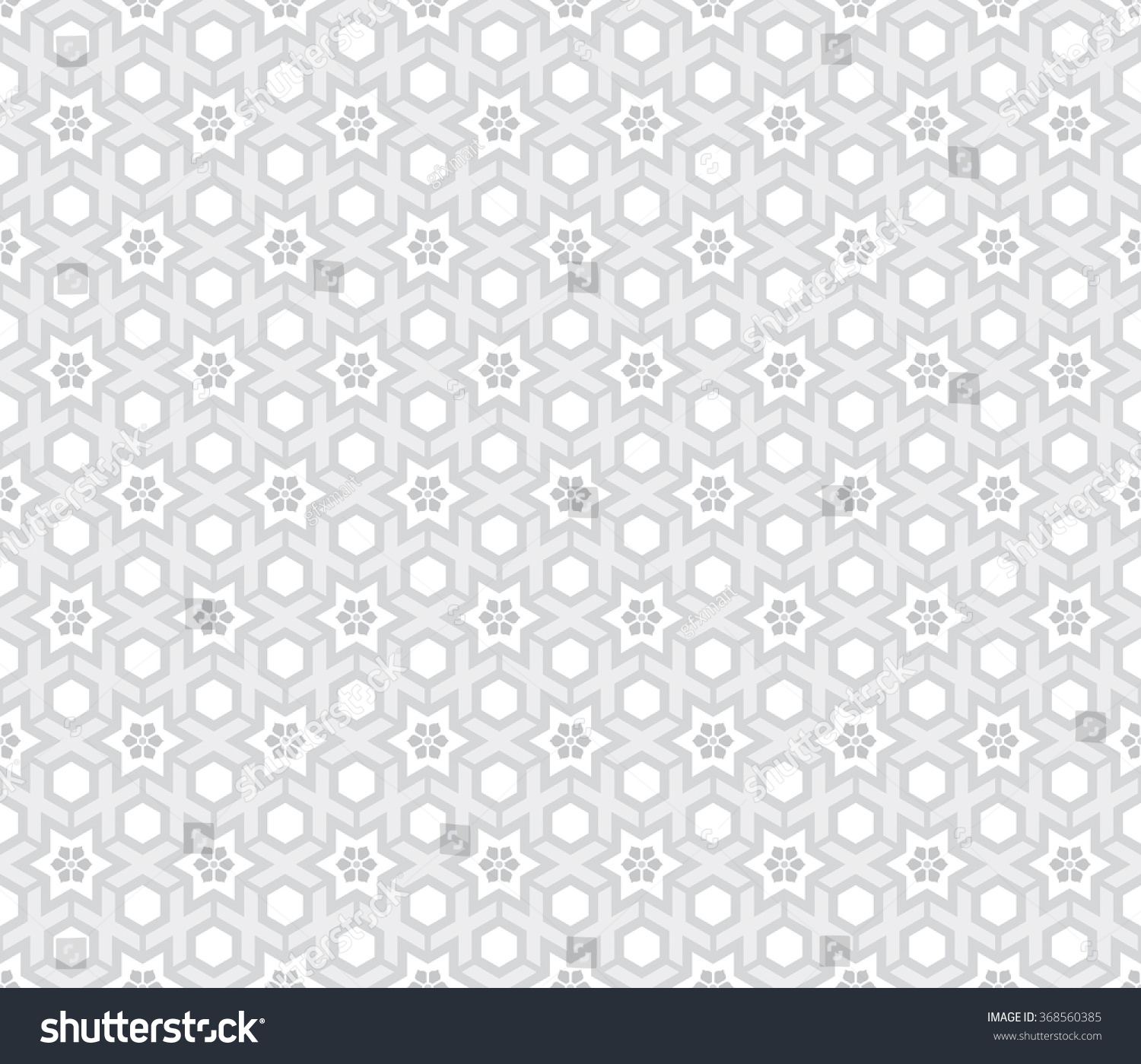 Arabesque Star Hexagon Pattern Light Grey Stock Vector (Royalty Free ...