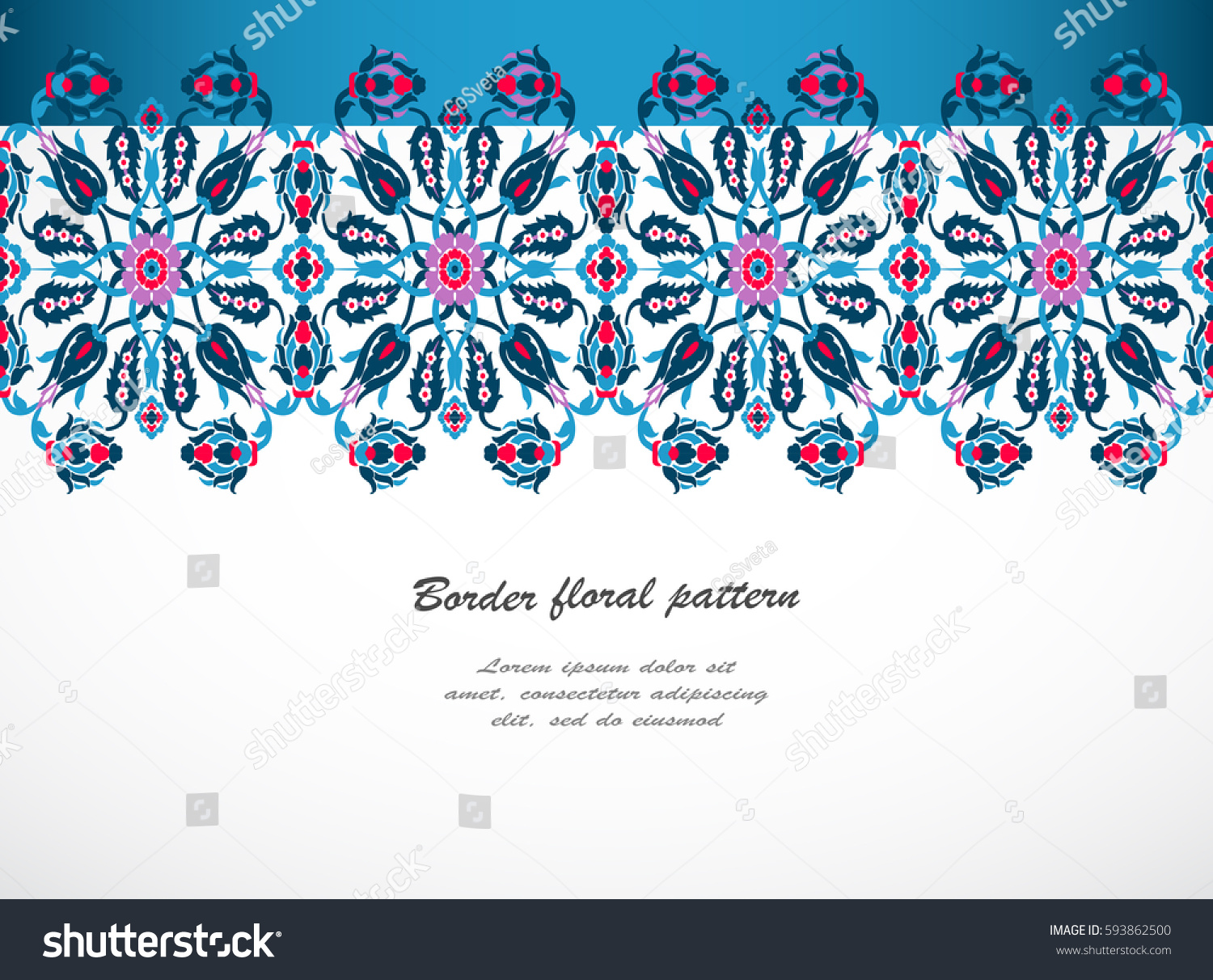Arabesque Vintage Seamless Border Design Template Stock Vector (Royalty ...