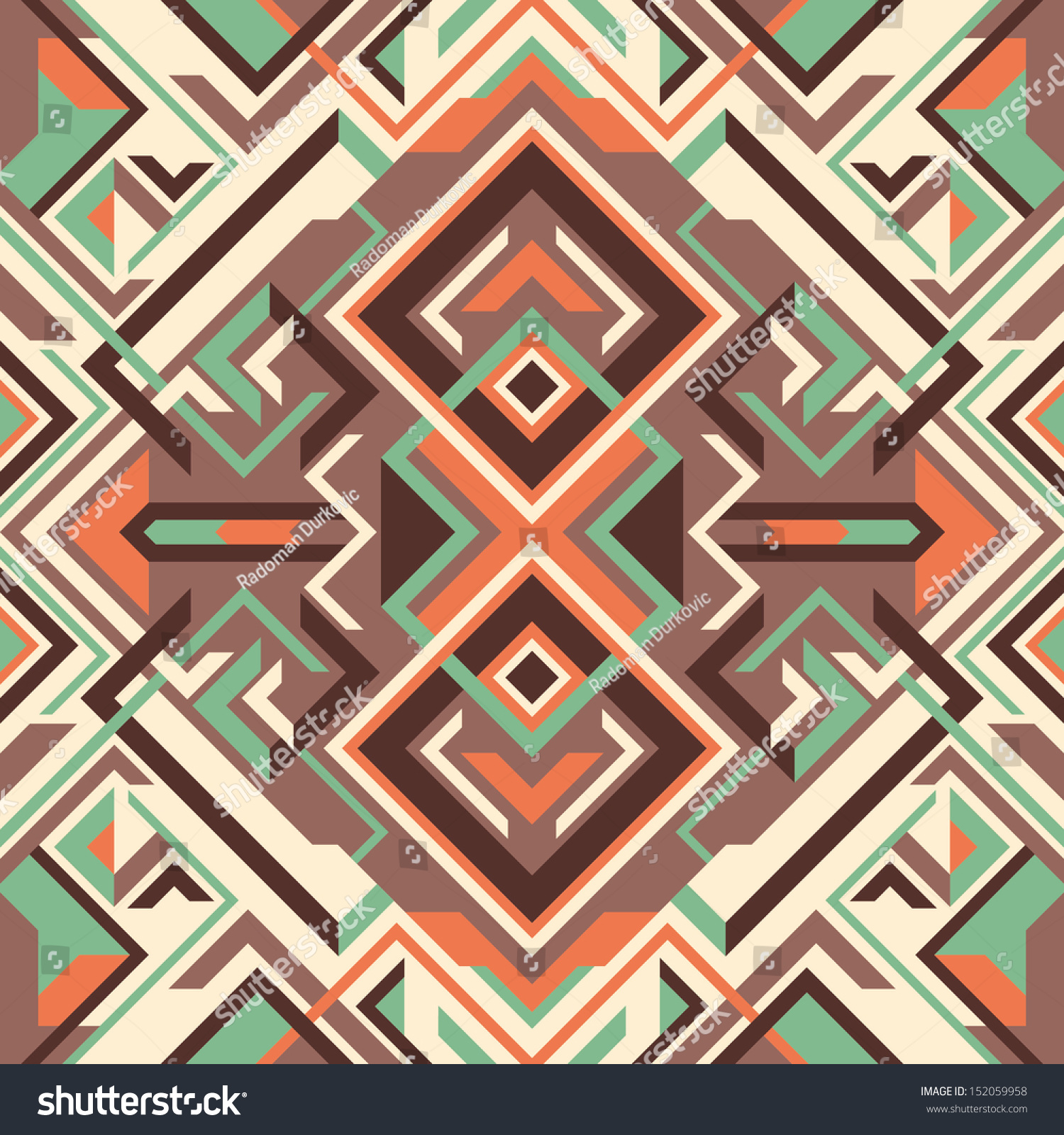 Arabesque Geometric Shapes Vector Illustration Stock Vector (Royalty ...