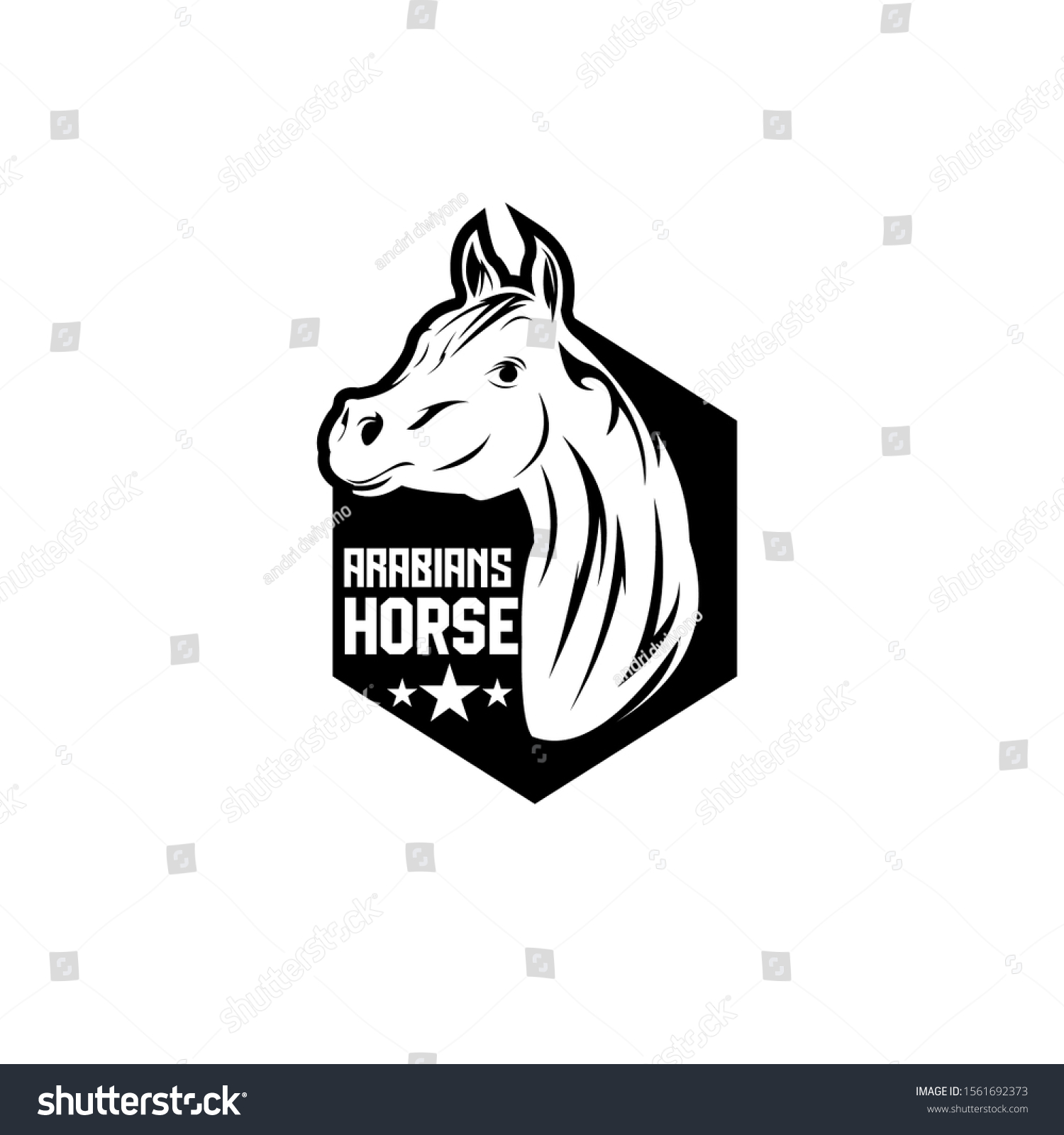Arabian Horse Concept Initial Logo Stock Vector (Royalty Free ...
