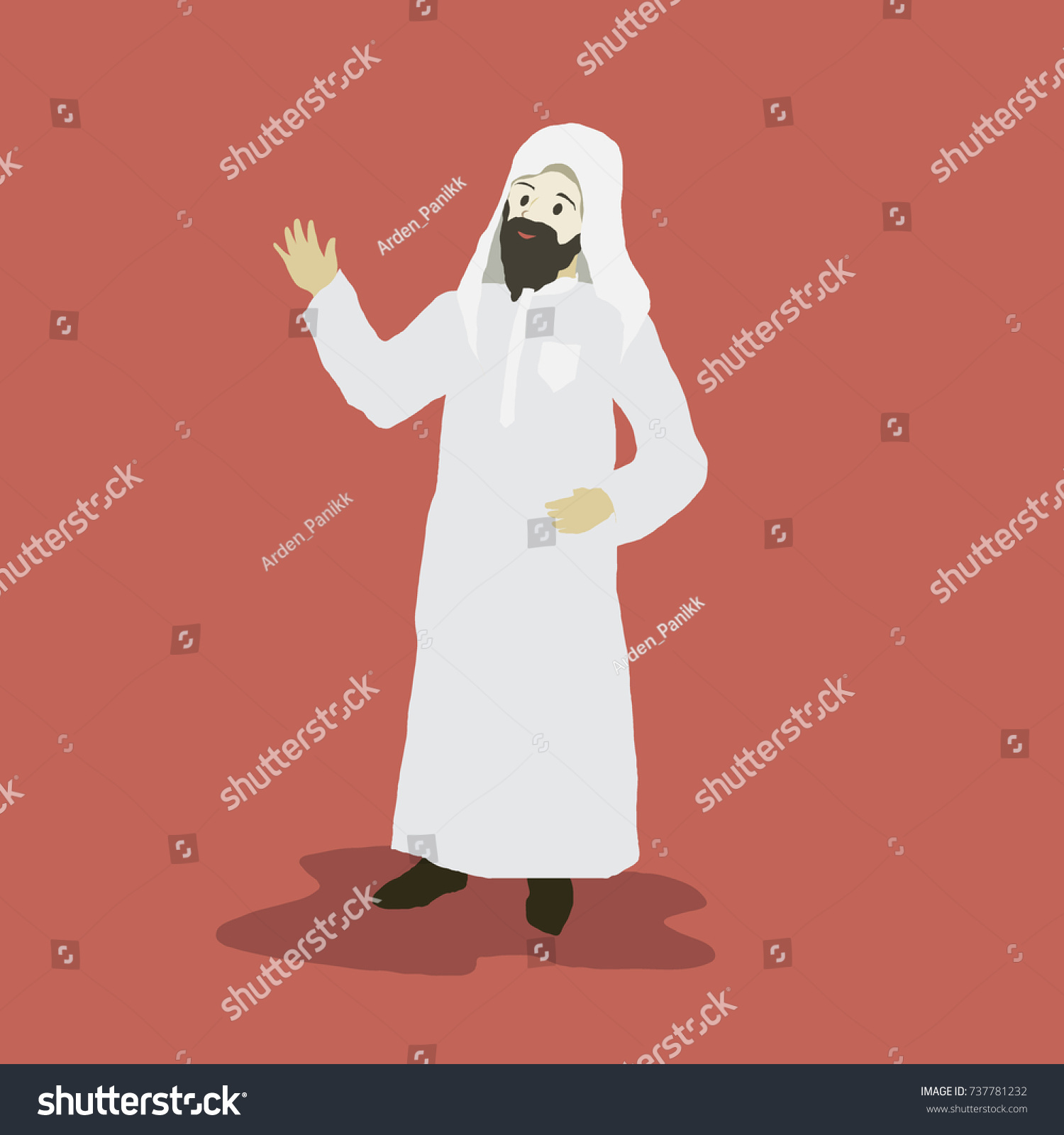 Arabian Man Vector Drawn Stock Vector (Royalty Free) 737781232 ...