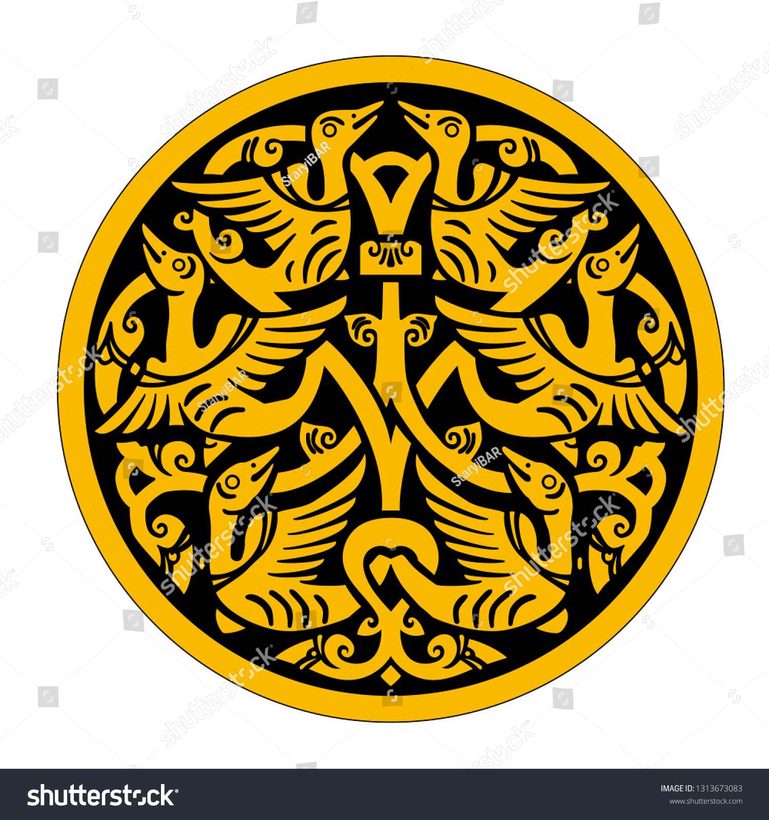 Vektor Stok Arabic Arabesque Design Art Vector Illustrations (Tanpa ...