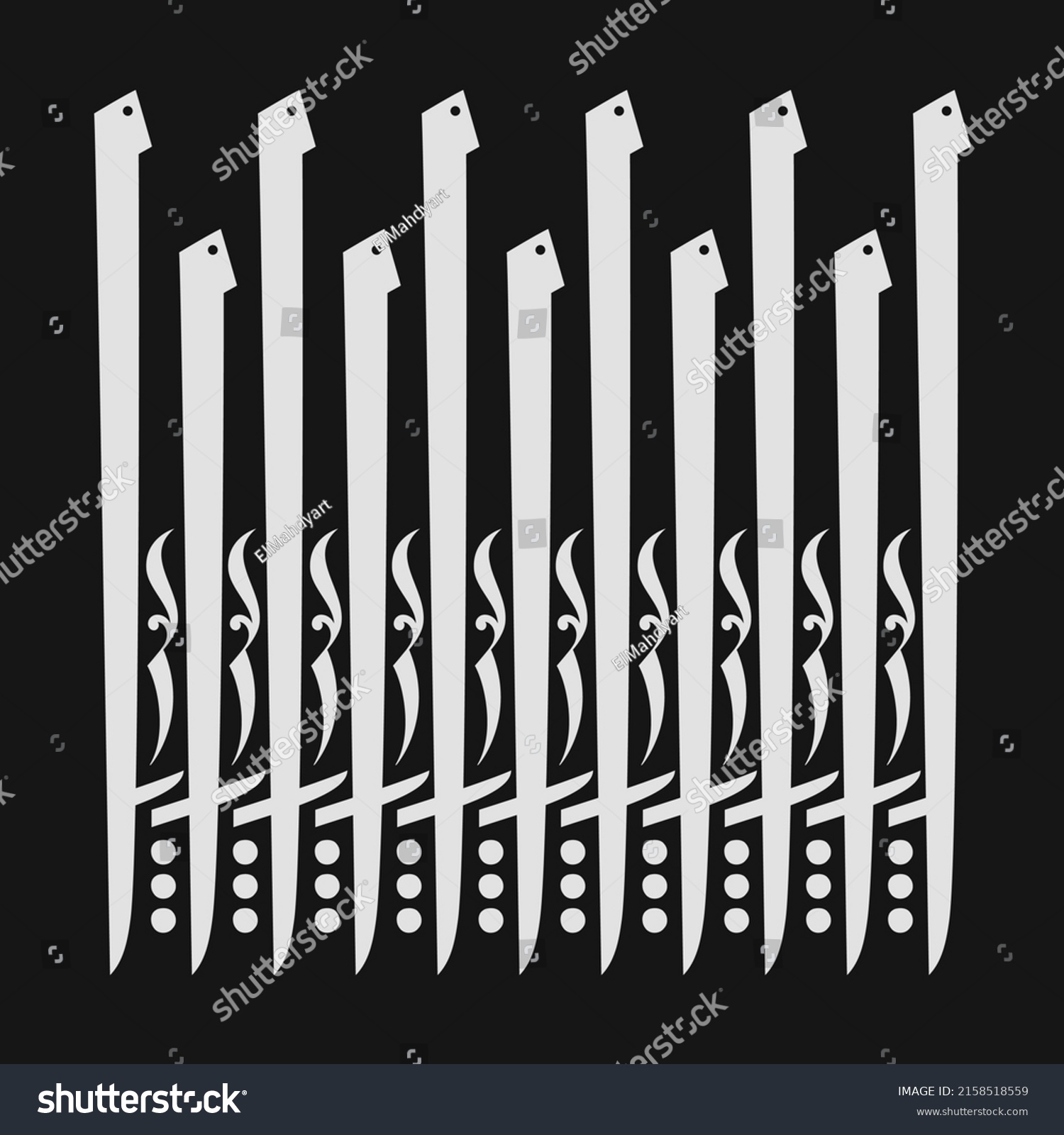 Arabic Calligraphy Pattern Letter 02 Stock Vector (Royalty Free ...