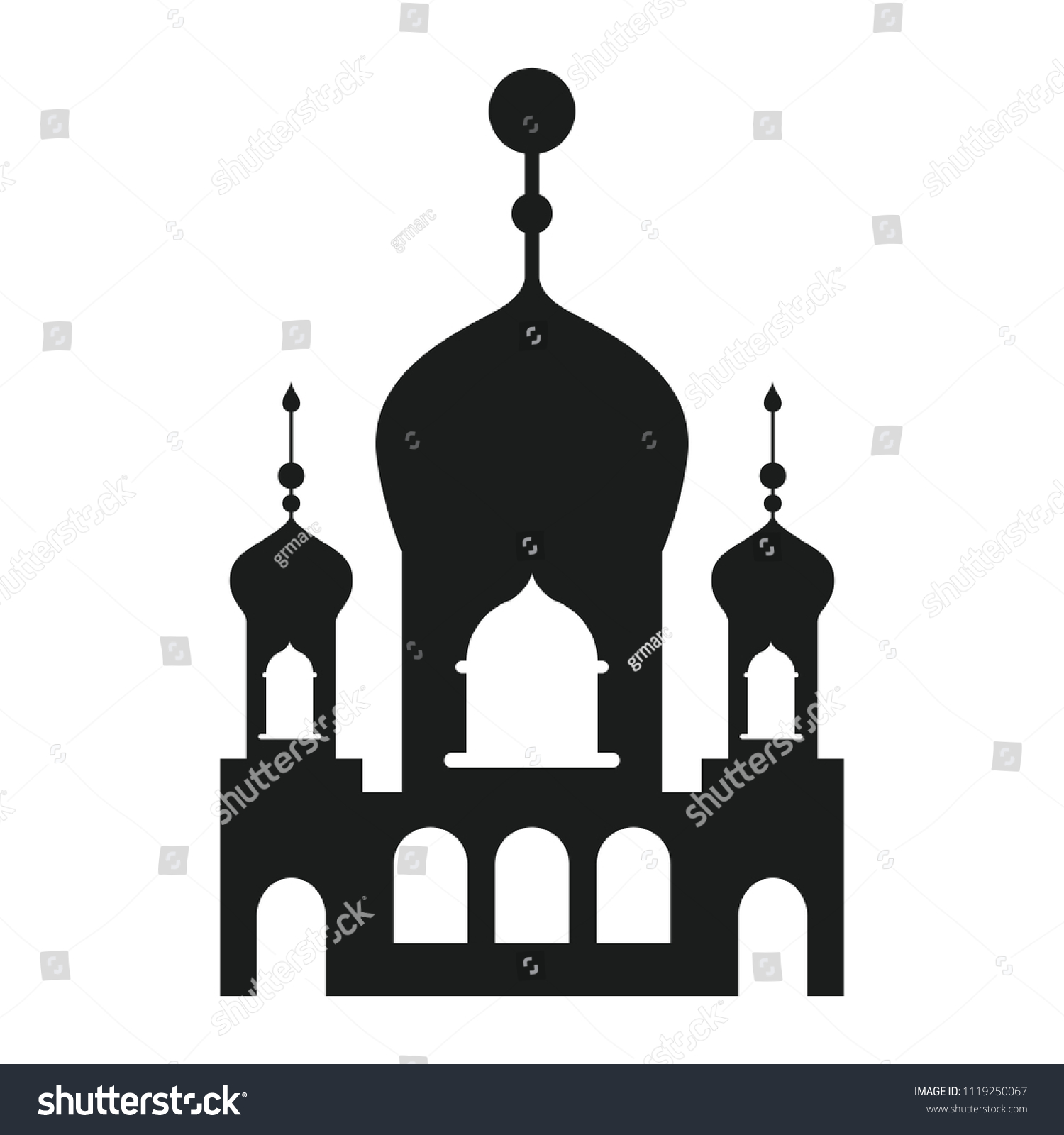 Arabic Castle Building Facade: vector de stock (libre de regalías ...