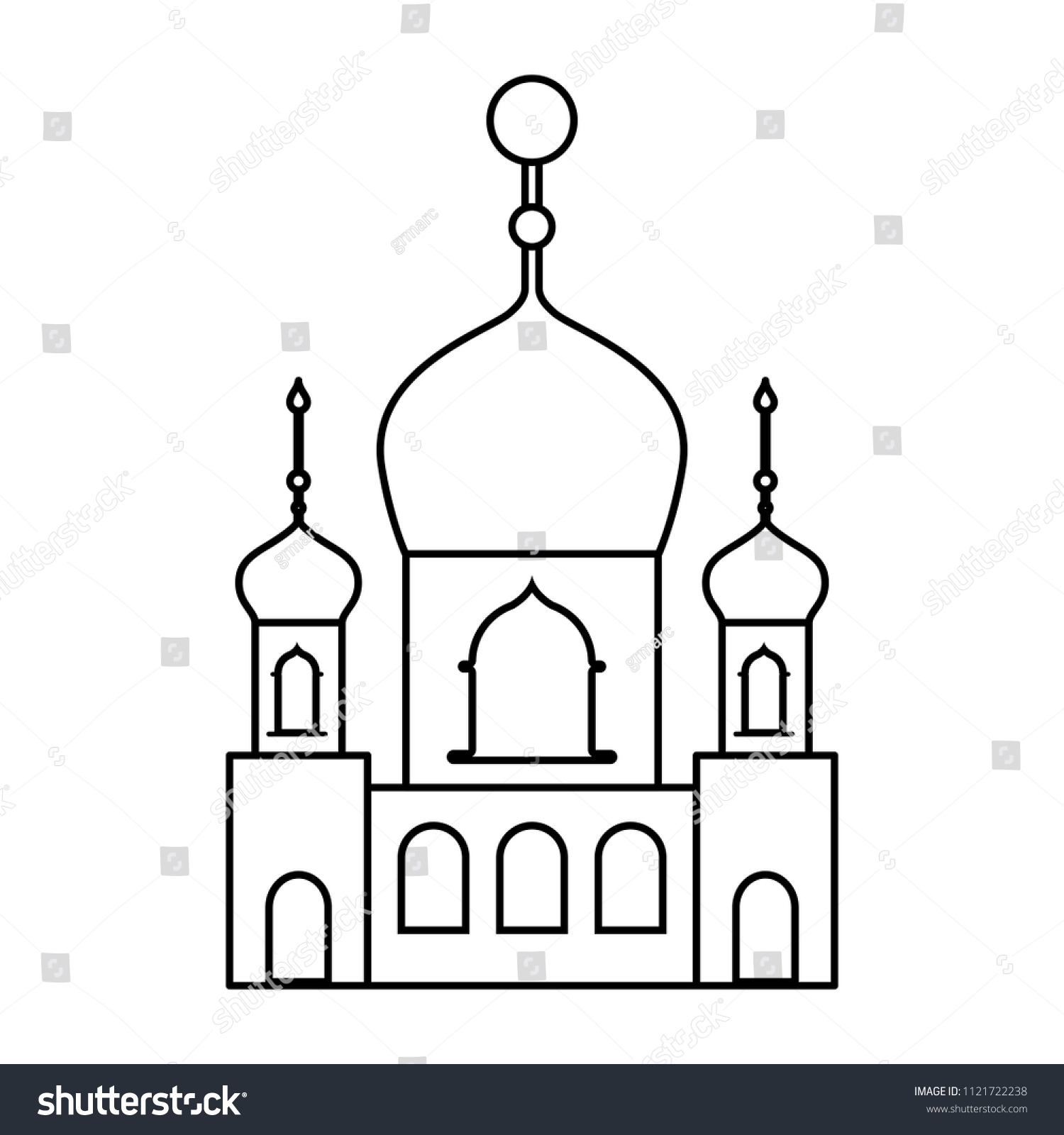 Arabic Castle Building Facade: vector de stock (libre de regalías ...