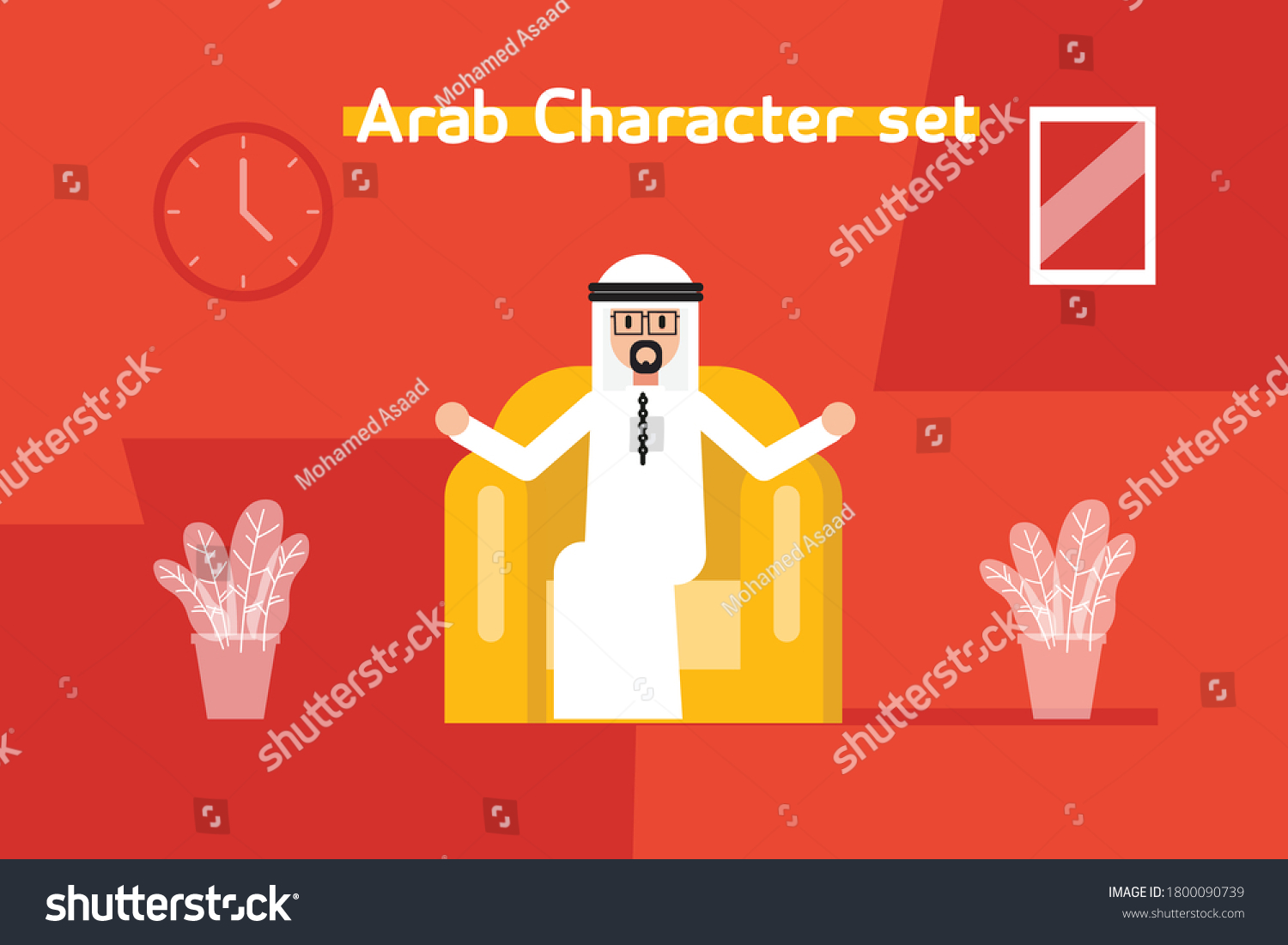 Arabic Character Set Sofa Stock Vector (Royalty Free) 1800090739 ...