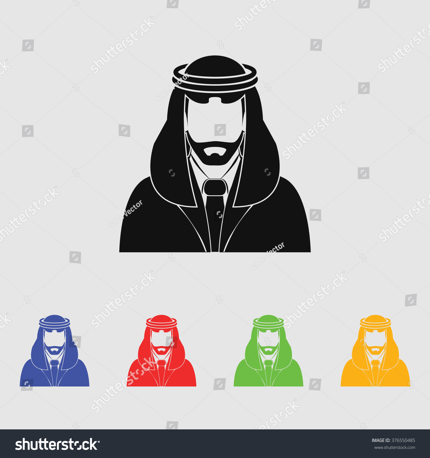 Arabic Man Avatar Icon: vector de stock (libre de regalías) 376550485