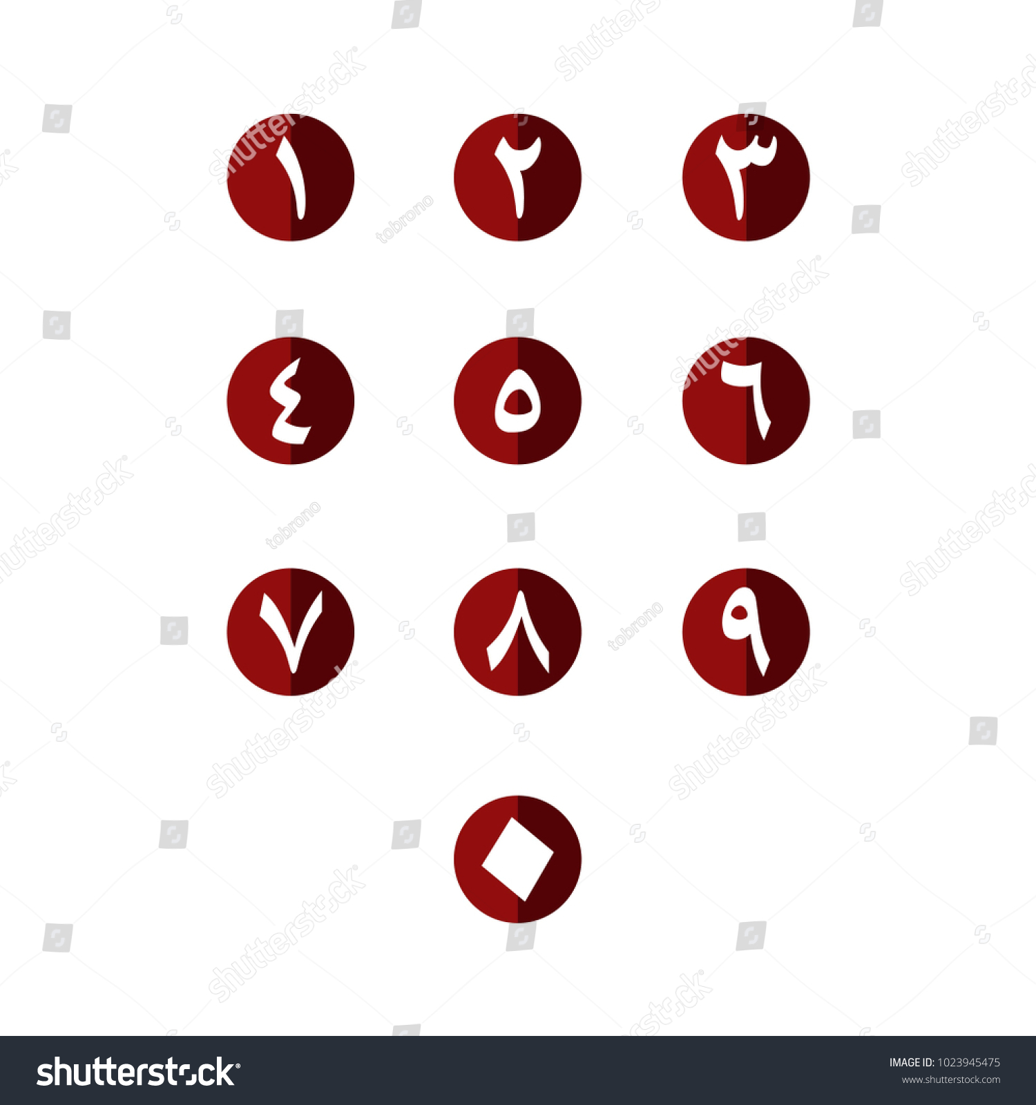 Arabic Number Font Vector Template Design 库存矢量图（免版税）1023945475 ...