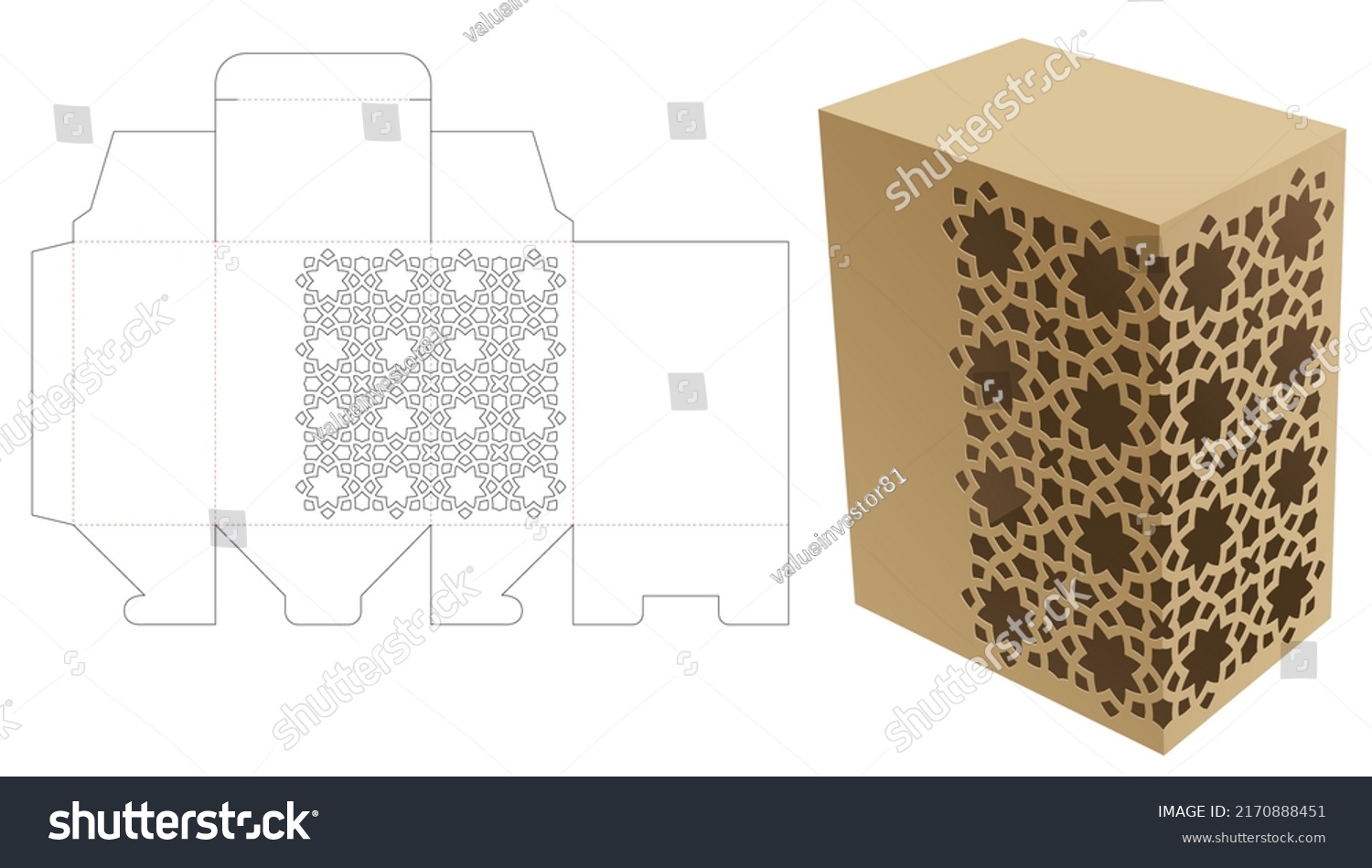 Arabic Pattern Box Die Cut Template Stock Vector (Royalty Free ...