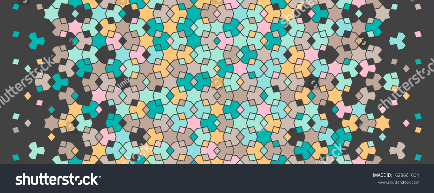 Arabic Pattern Islamic Vector Border Geometric 스톡 벡터(로열티 프리) 1628661604 ...