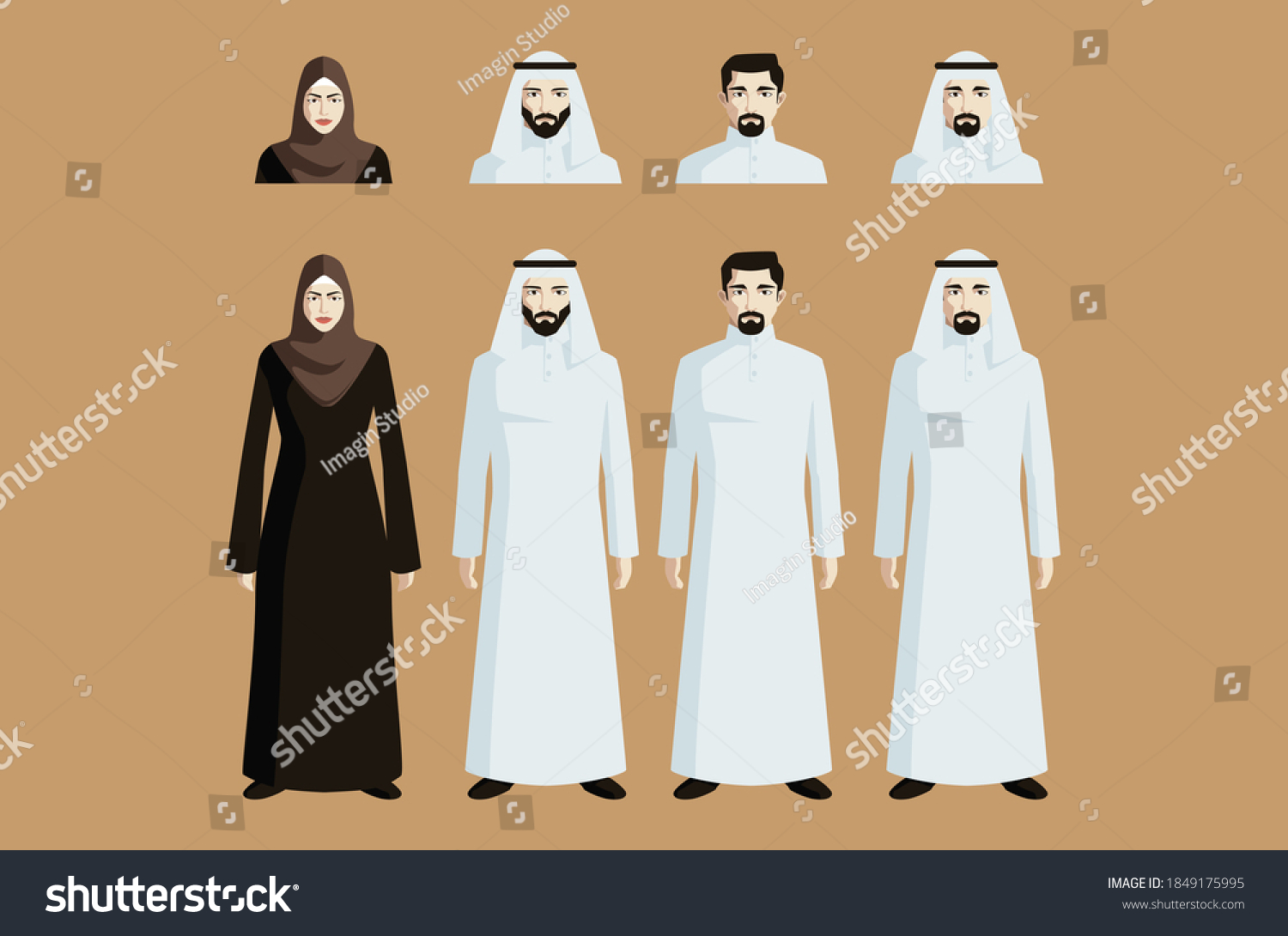 Arabic People Set Vector Illustration: เวกเตอร์สต็อก (ปลอดค่าลิขสิทธิ์ ...