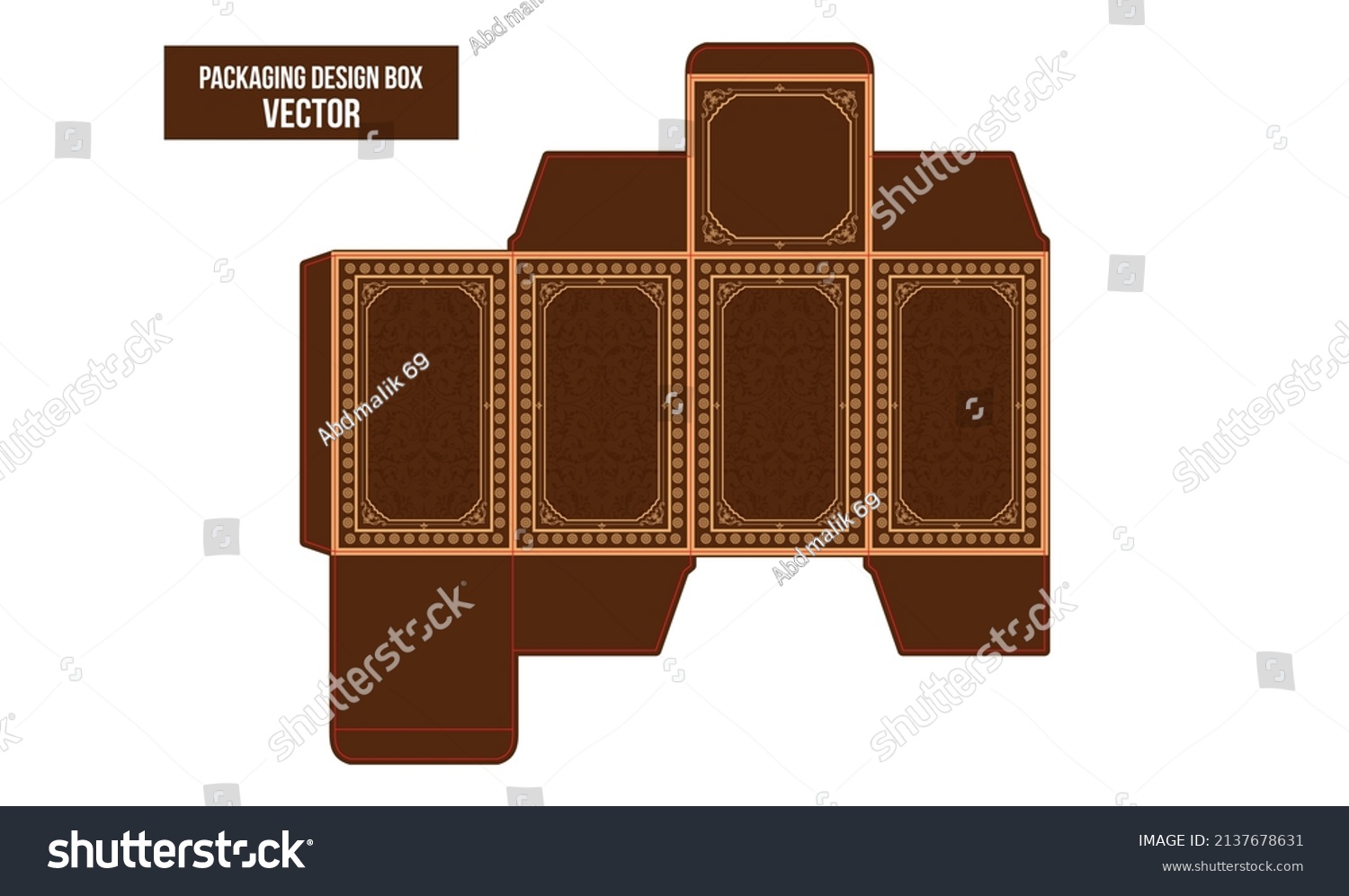 Arabic Perfume Box Design Packaging Stock Vector (Royalty Free) 2137678631