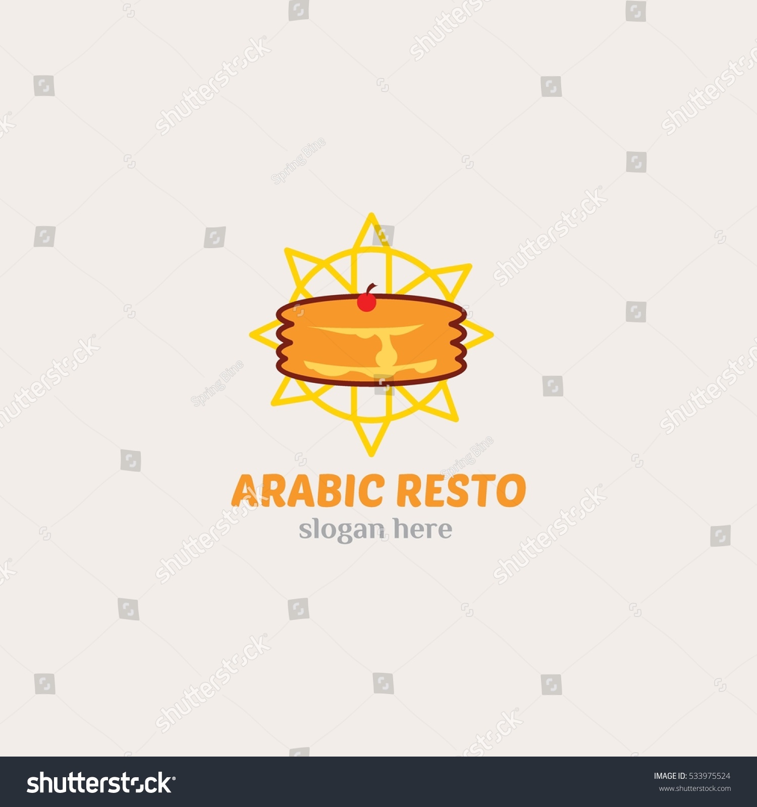 Arabic Restaurant Logo Design Template Vector Stock Vector (Royalty ...