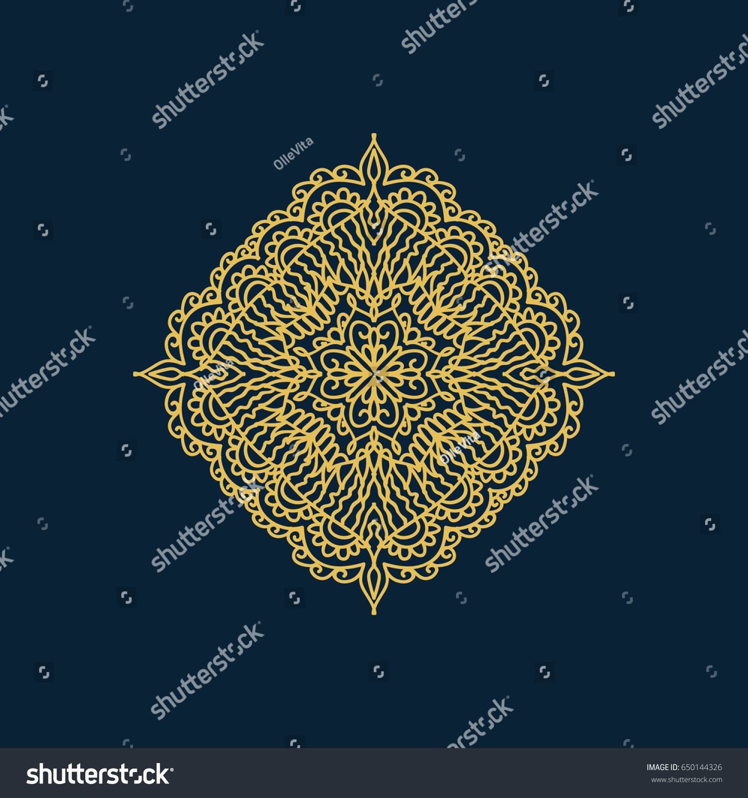 Arabic Style Decorative Lace Element Vector Stock Vector (Royalty Free ...