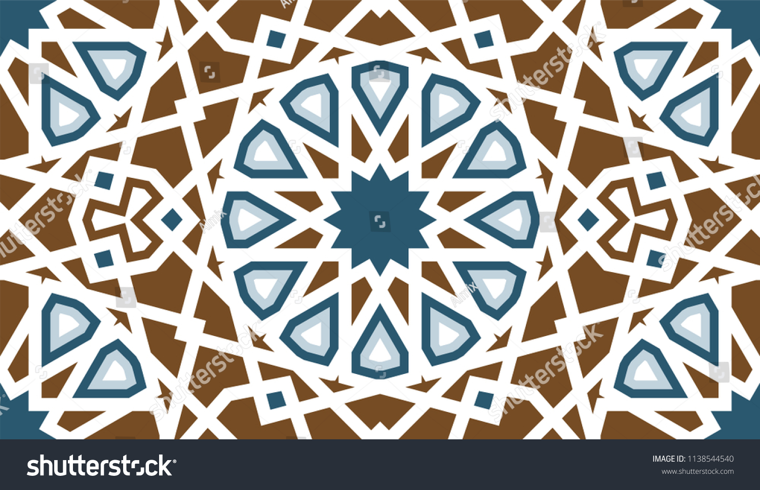 Arabic Tile Vector Seamless Pattern Arabesque Stock Vector (Royalty ...