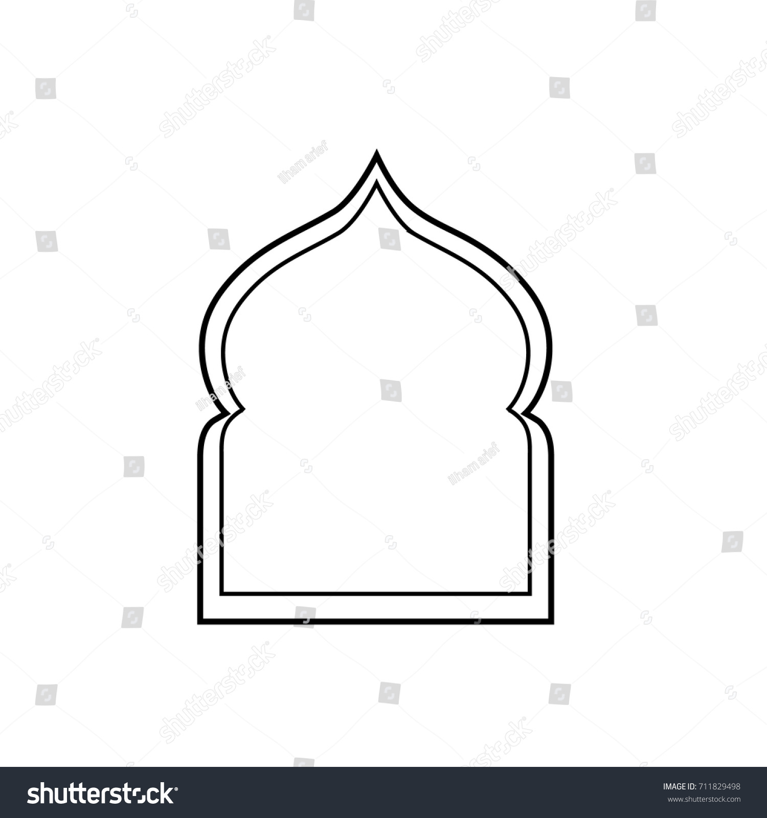 Arabic Windows Icon Outline Stock Vector (Royalty Free) 711829498