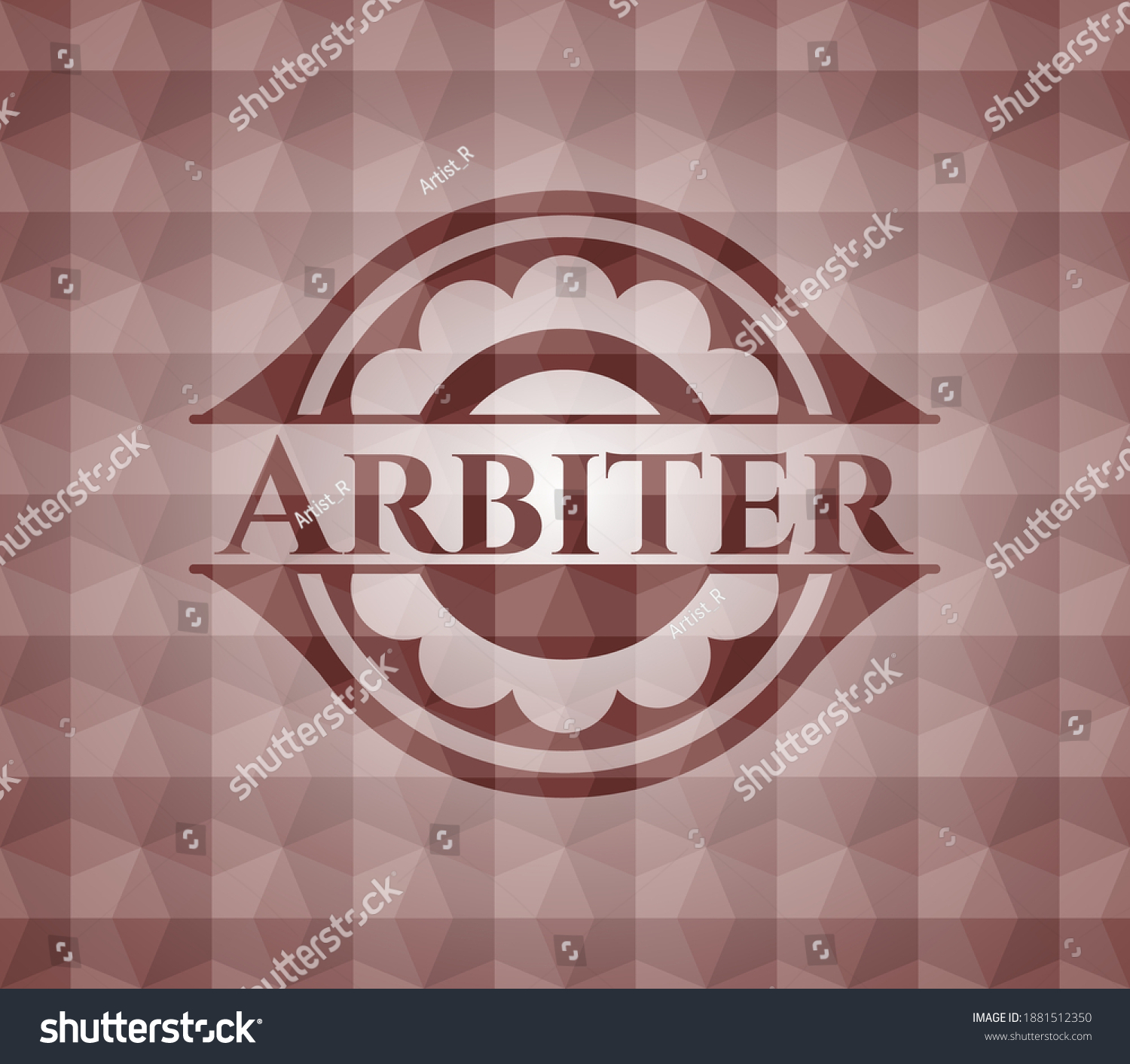 Arbiter Red Badge Geometric Pattern Background Stock Vector (Royalty ...