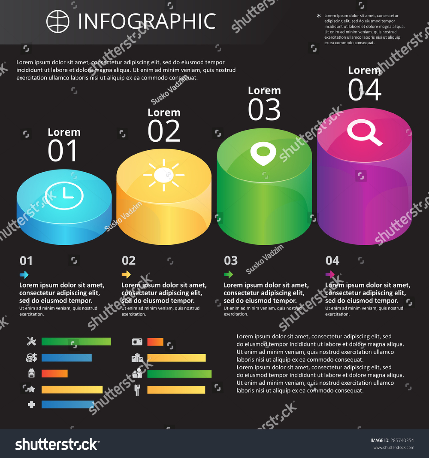 Arbitrary Template Infographics Icons Stock Vector (Royalty Free) 285740354
