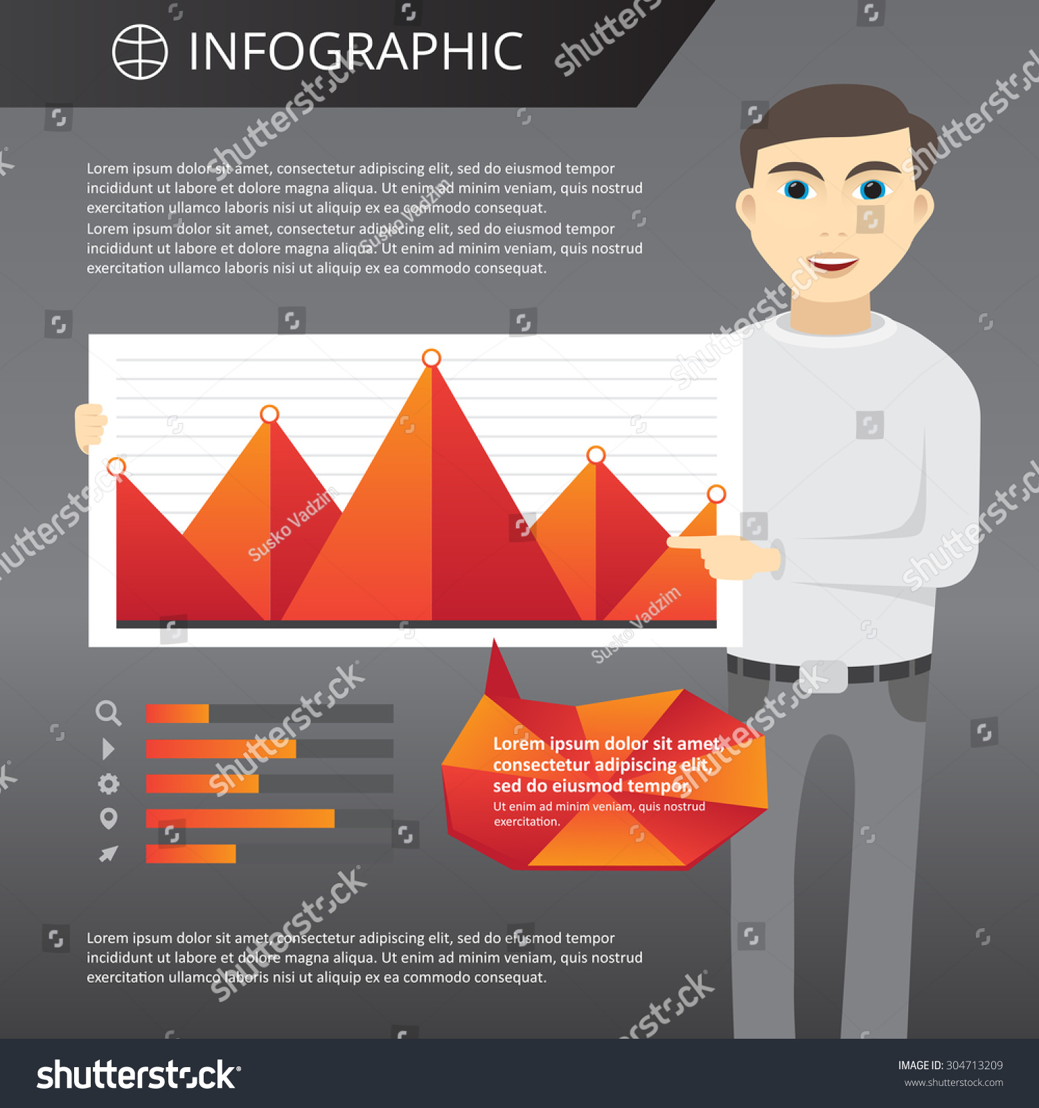 Arbitrary Template Infographics Icons Stock Vector (Royalty Free) 304713209