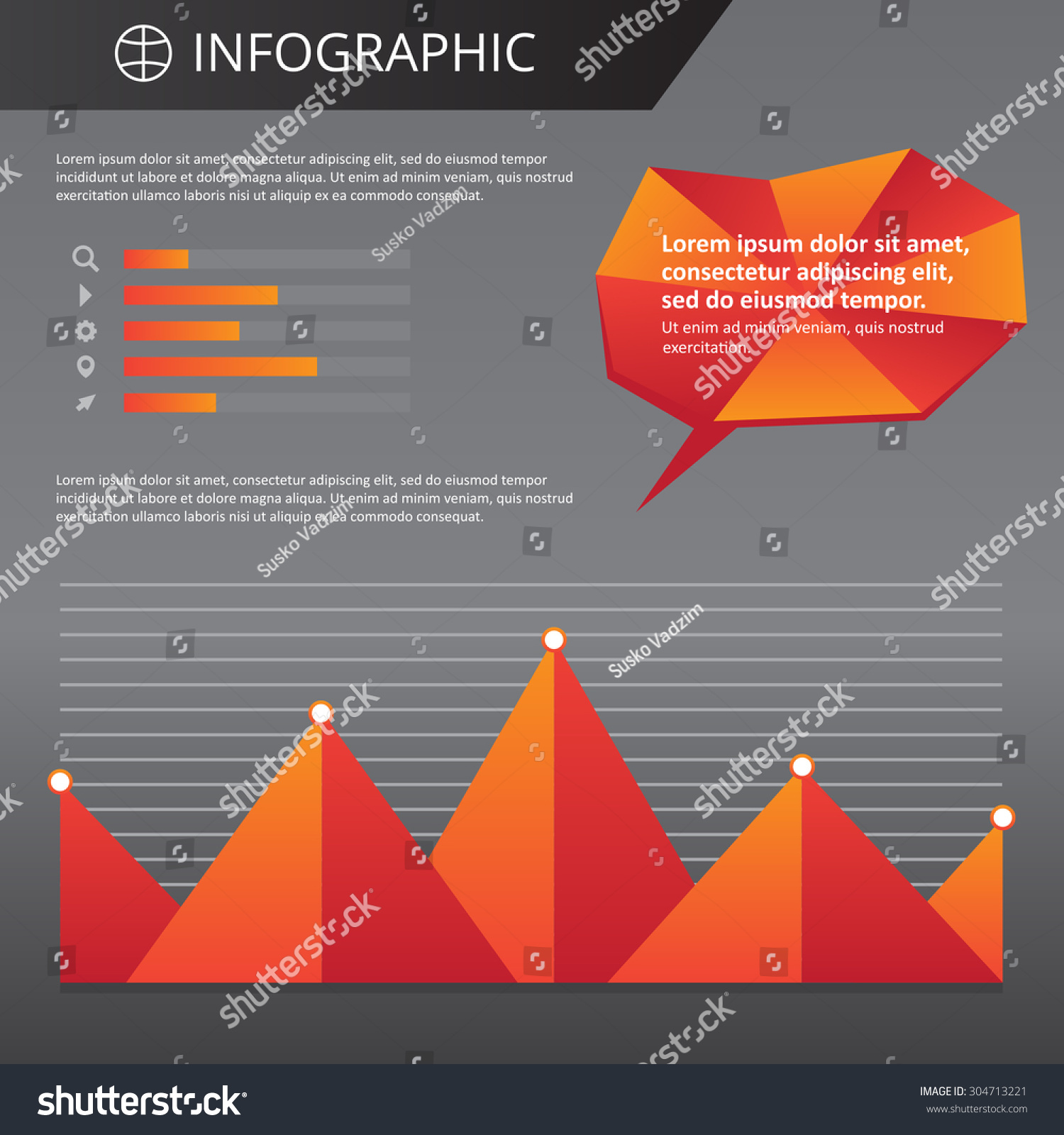 Arbitrary Template Infographics Icons Stock Vector (Royalty Free) 304713221