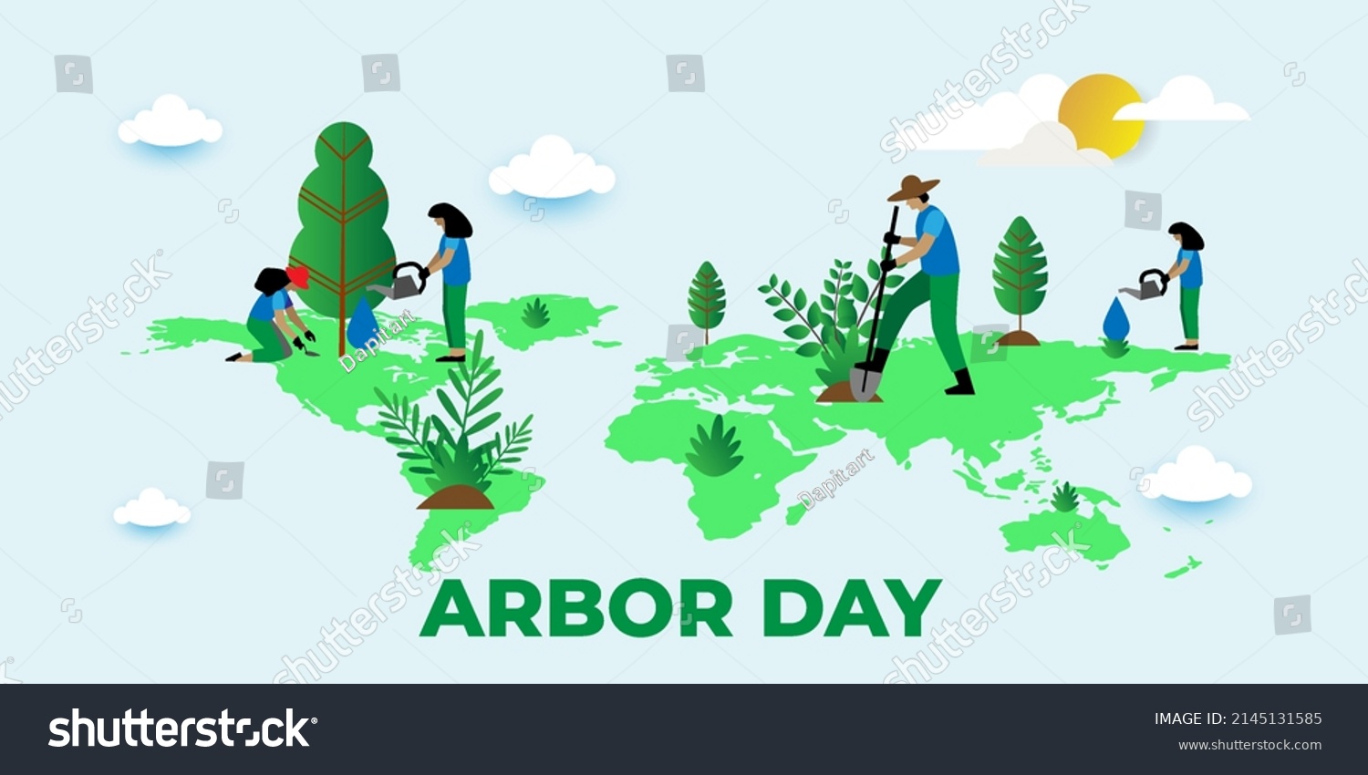 Arbor Day Banner Vector Illustration Stock Vector (Royalty Free ...