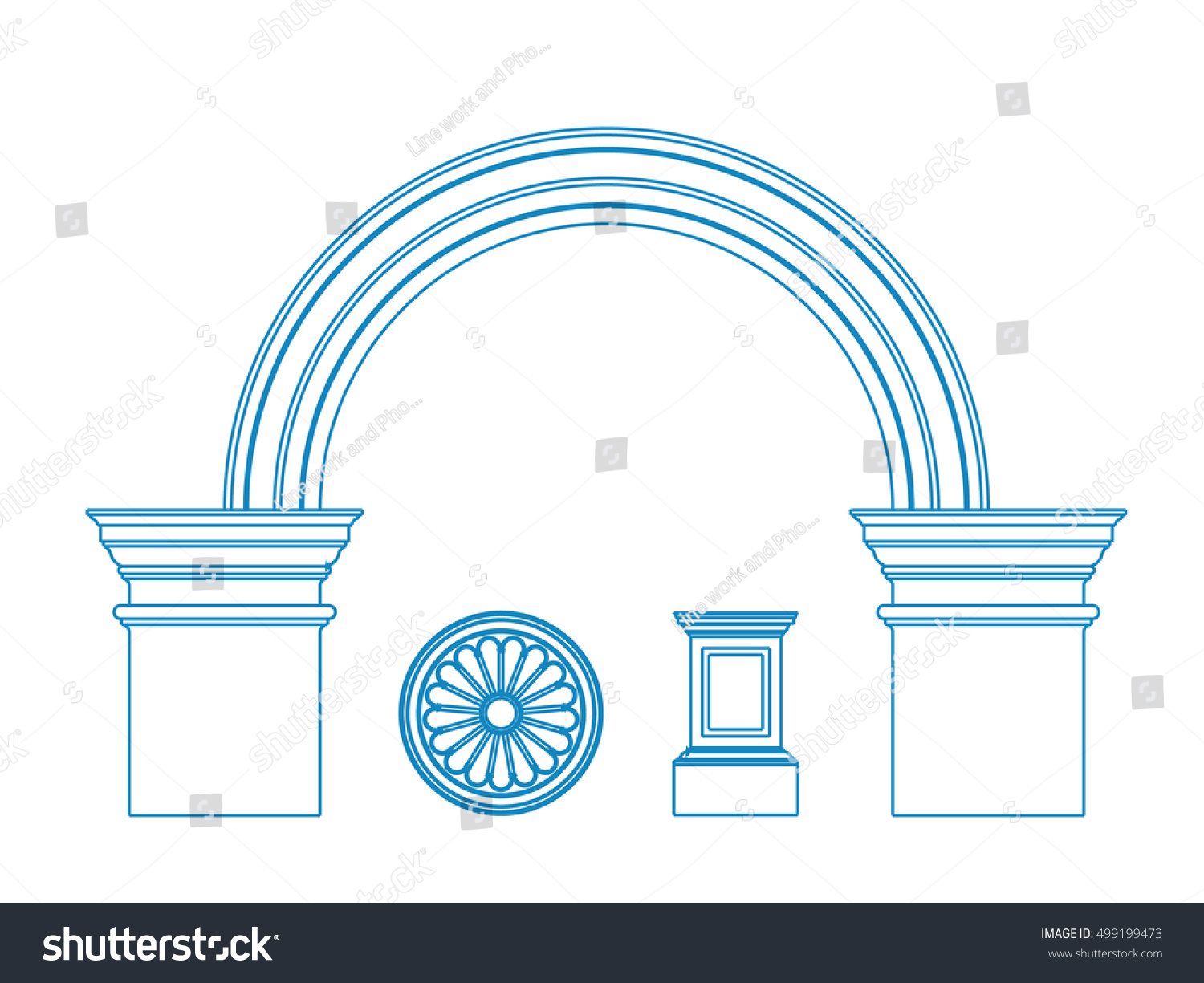 Arc Architectural Decorative Vector On White Stock Vector (Royalty Free ...