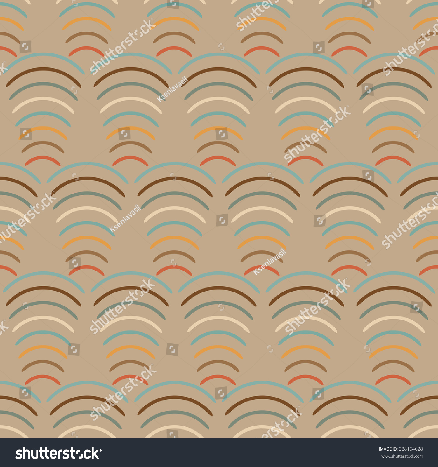 Arc Monochrome Seamless Pattern Retrovector Illustration Stock Vector ...