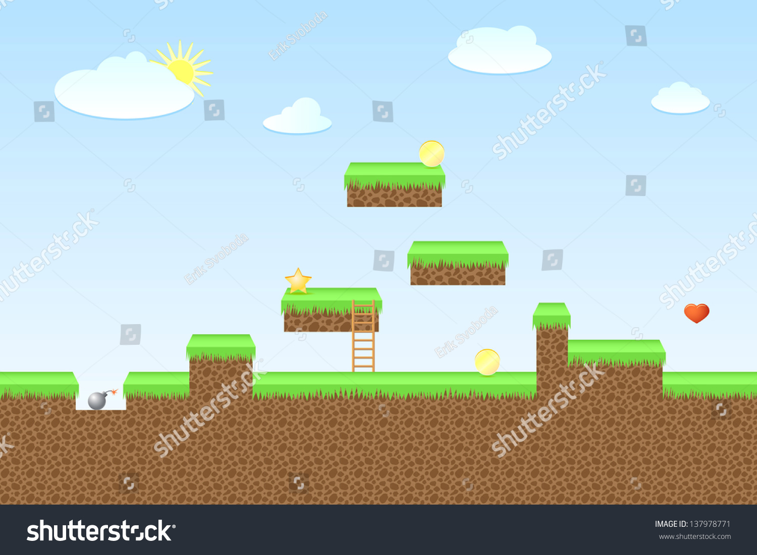 Arcade Game World Vector Illustration Game Stock Vector (Royalty Free ...
