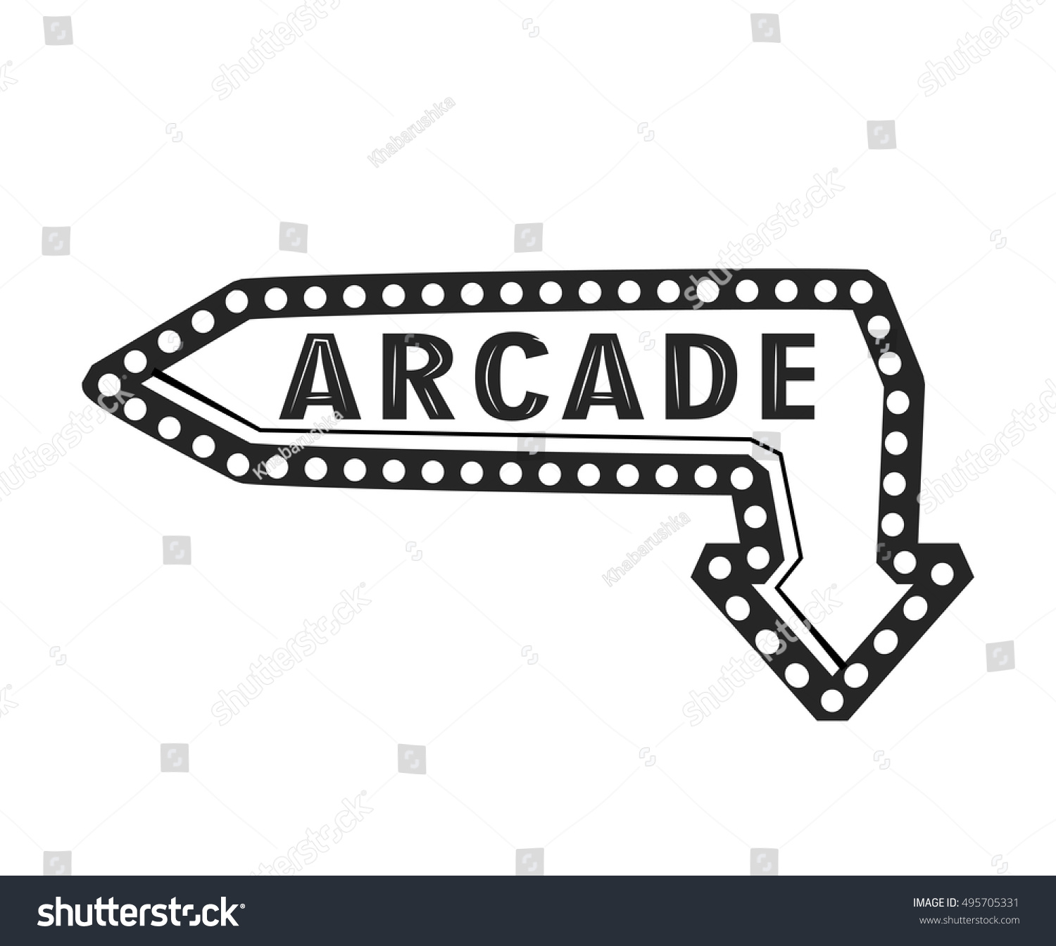 Arcade Light Sign Arrow Vector Illustration Stock Vector (Royalty Free ...