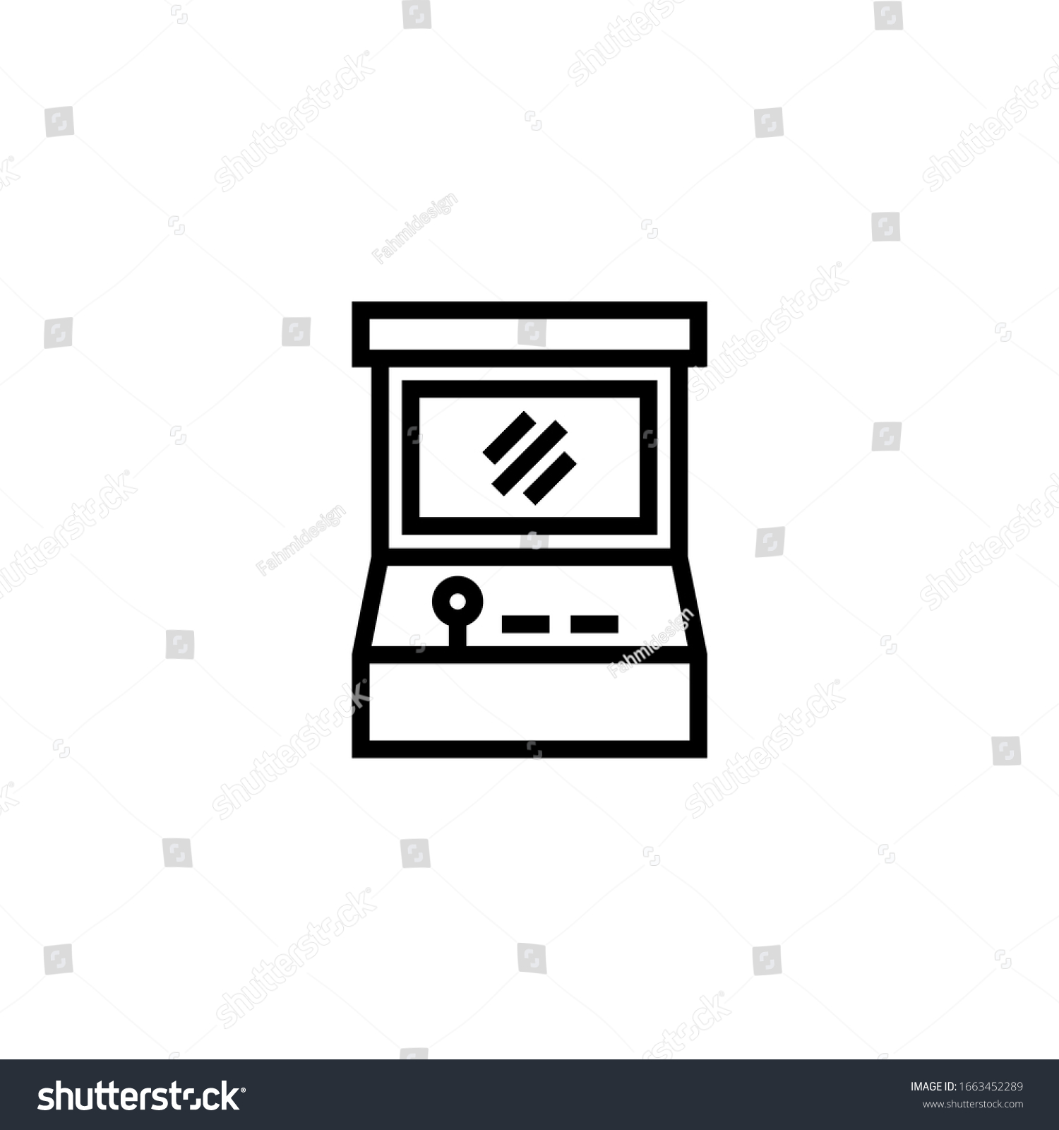 Arcade Machine Vector Icon Linear Outline Stock Vector (Royalty Free ...