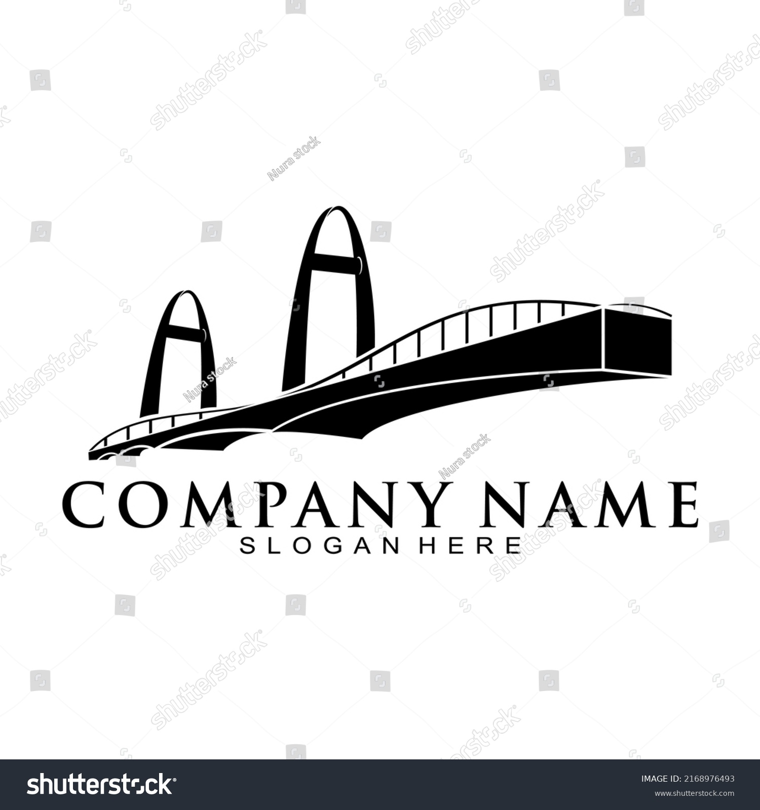 Arch Bridge Illustration Vector Logo Stock Vector (Royalty Free ...