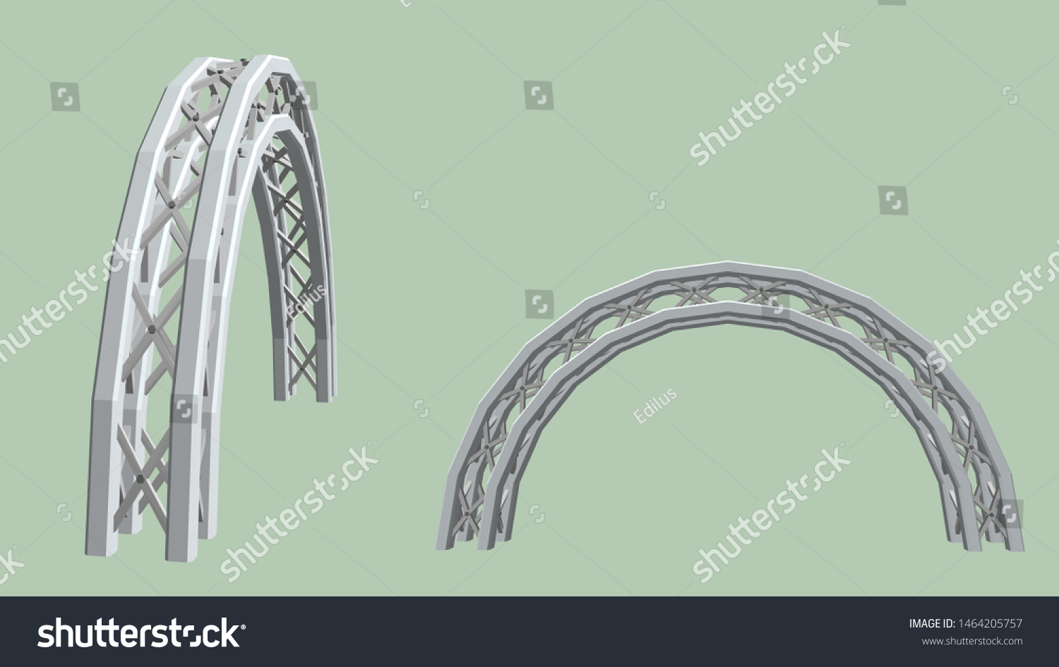 Vektor Stok Arch Truss 3d Vector Illustration Different (Tanpa Royalti ...