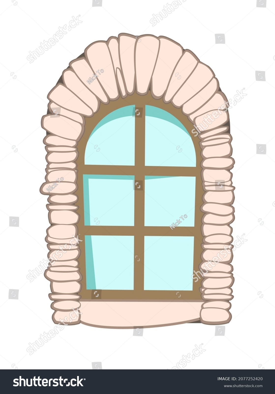 Arch Window Round Top Rectangular Frame Stock Vector (Royalty Free ...