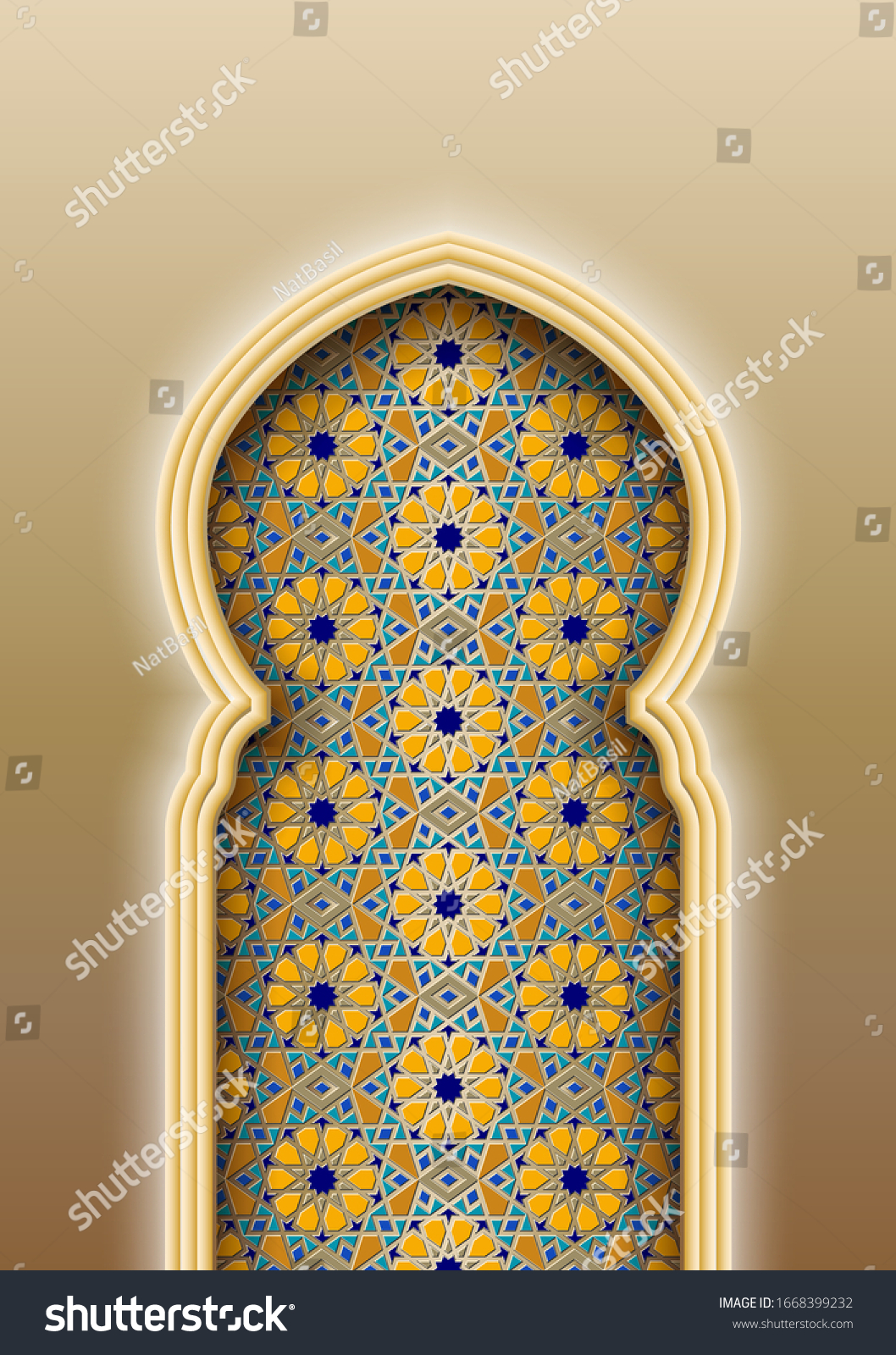 Arch Traditional Arabic Islamic Pattern Stock Vector (Royalty Free ...