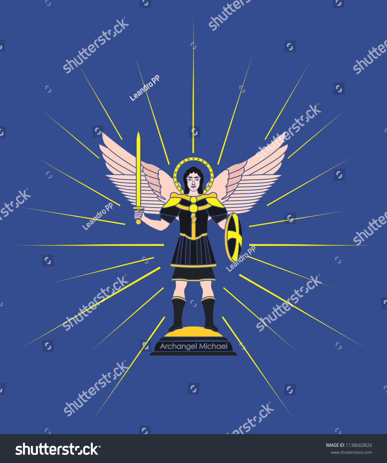 Archangel Michael Without Outline: เวกเตอร์สต็อก (ปลอดค่าลิขสิทธิ์ ...