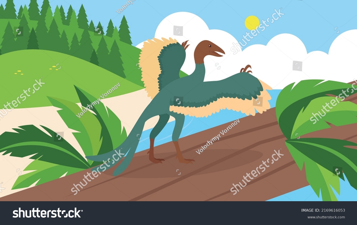 Archeopteryx Primitive Ancient Extinct Bird Stock Vector (Royalty Free ...