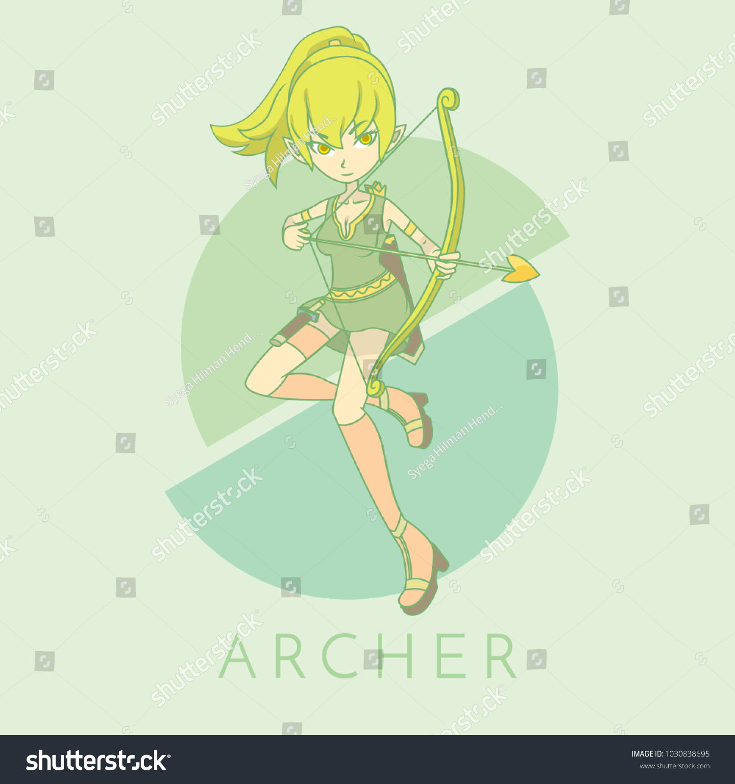 Archer Character Vector Illustration Stock Vector (Royalty Free ...