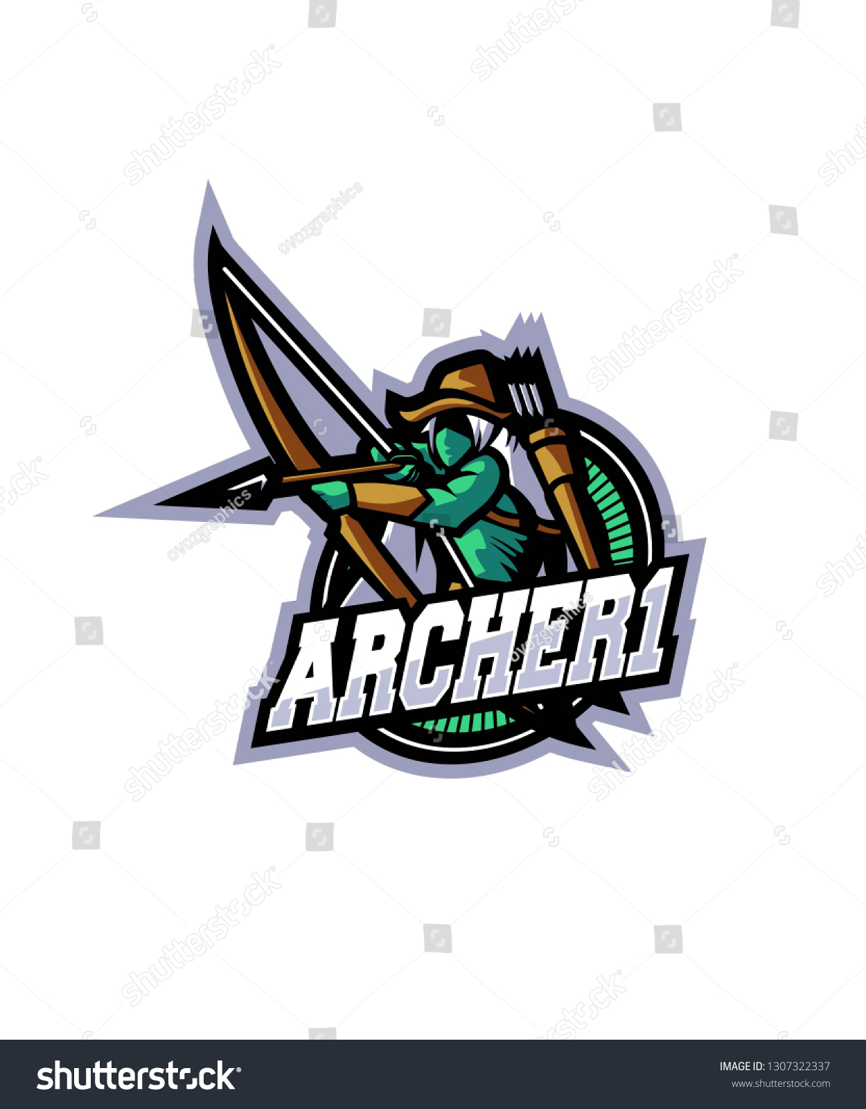 Archer1 E Sports Logo Stock Vector (Royalty Free) 1307322337
