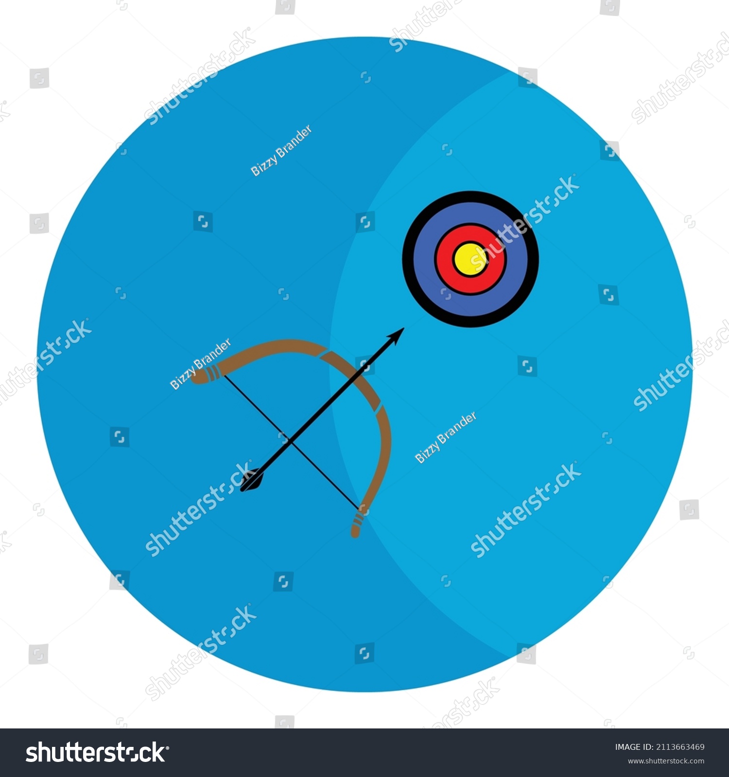 Archery Bow Arrow Bullseye Stock Vector (Royalty Free) 2113663469 ...